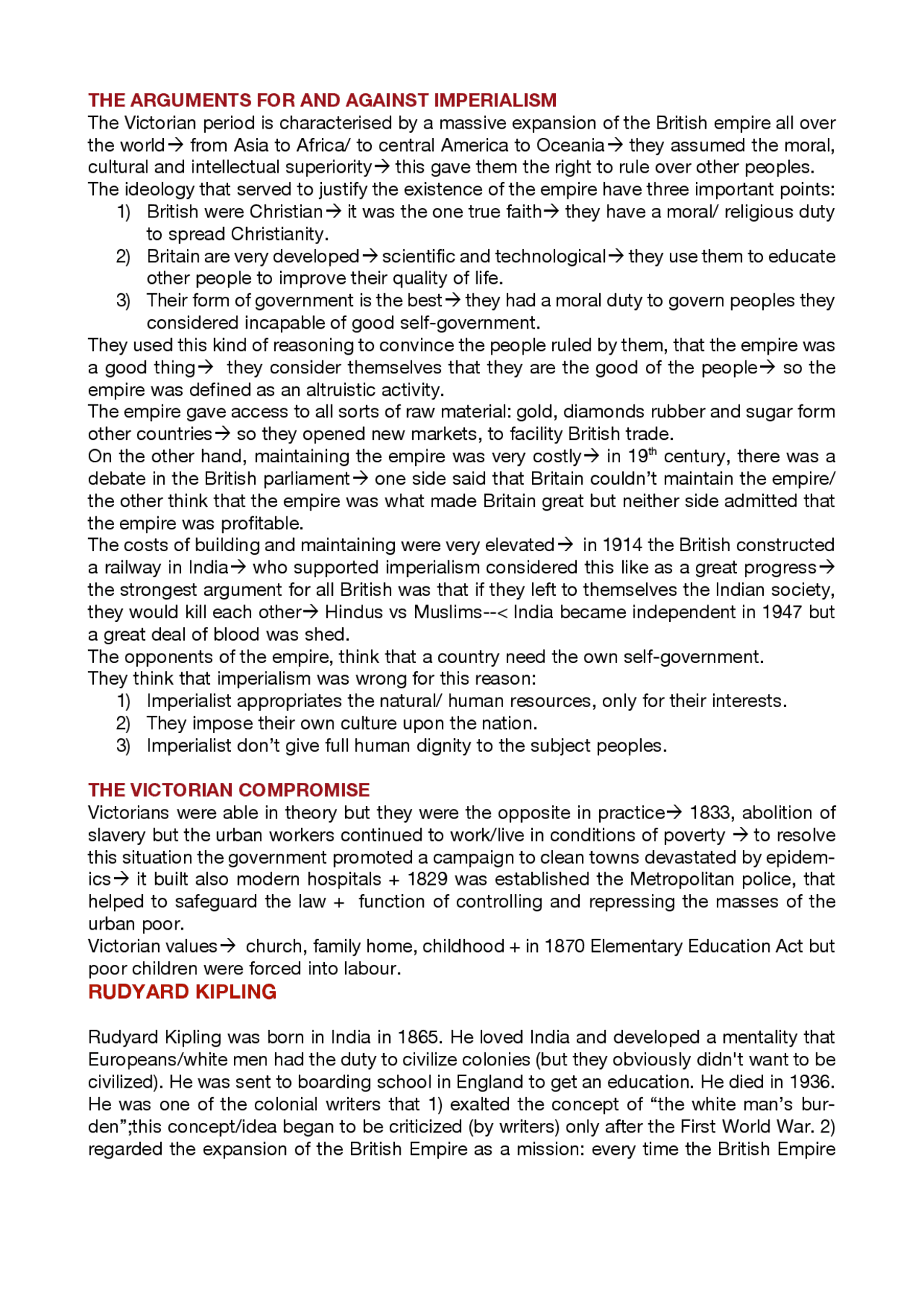 Kipling, imperialism + the white man's burden - Docsity