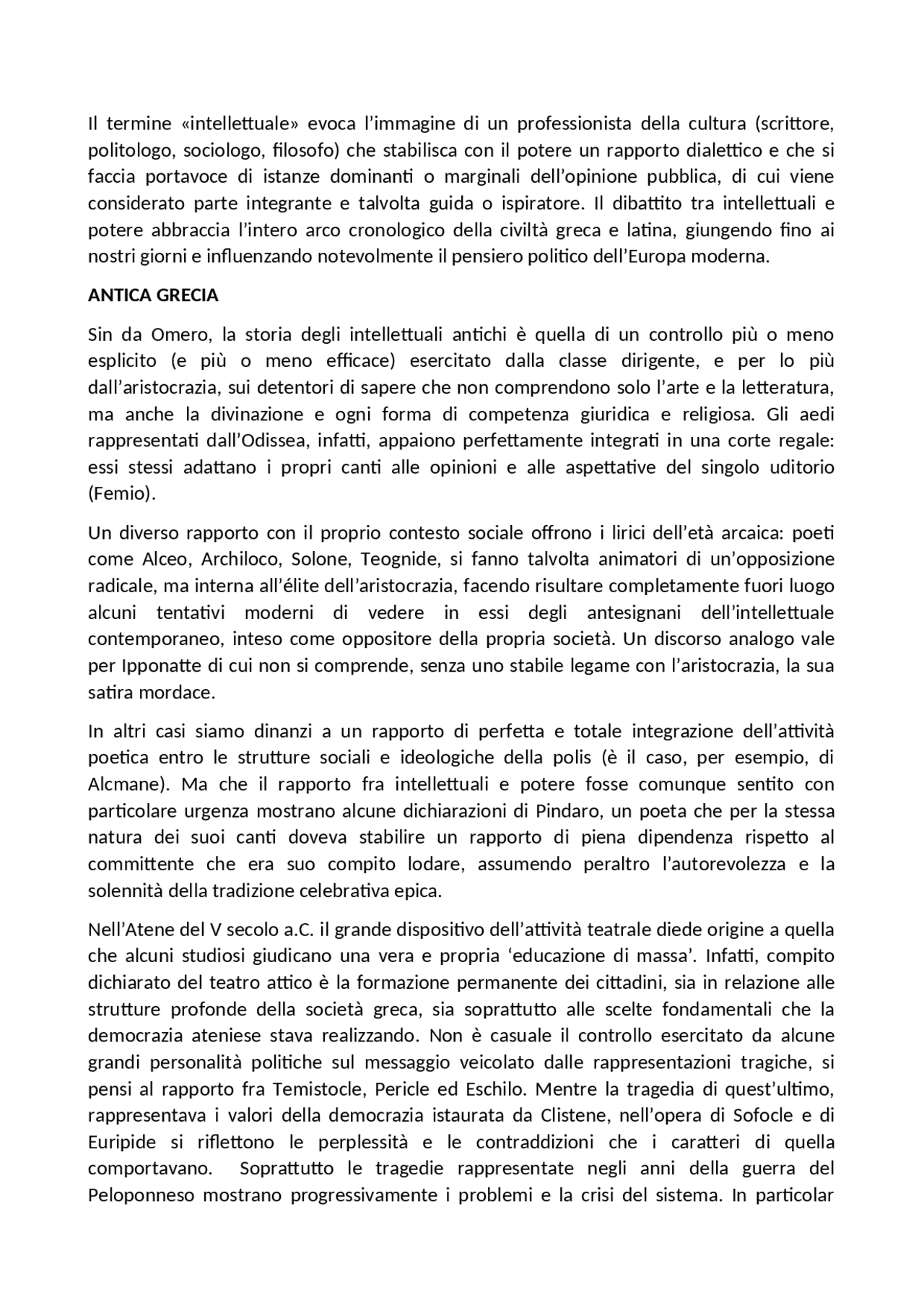 Il Rapporto Tra Intellettuale E Potere Appunti Di Latino Docsity