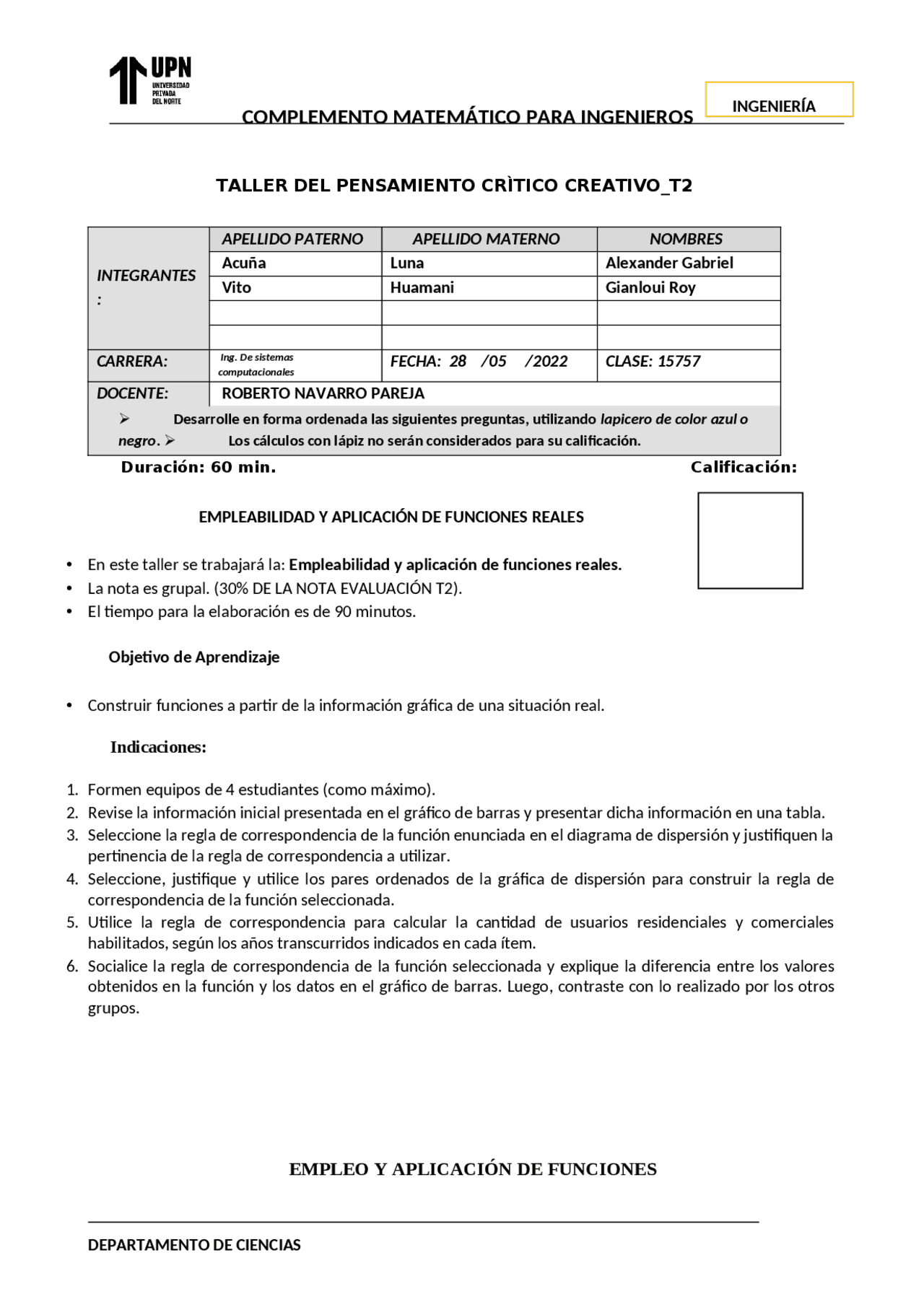 Tpcc metematicas complemento matematico - Docsity