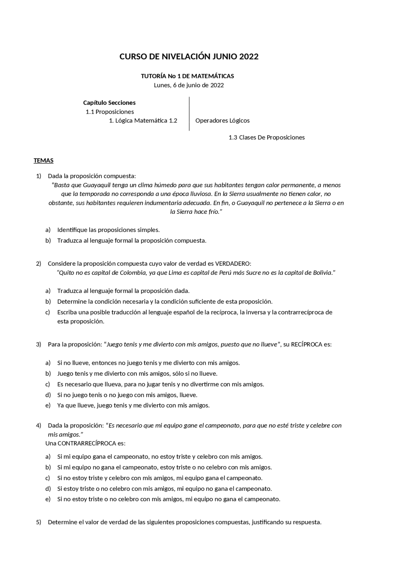 PRE ESPOL GUIA DE ESTUDIO | Ejercicios de Matemáticas | Docsity