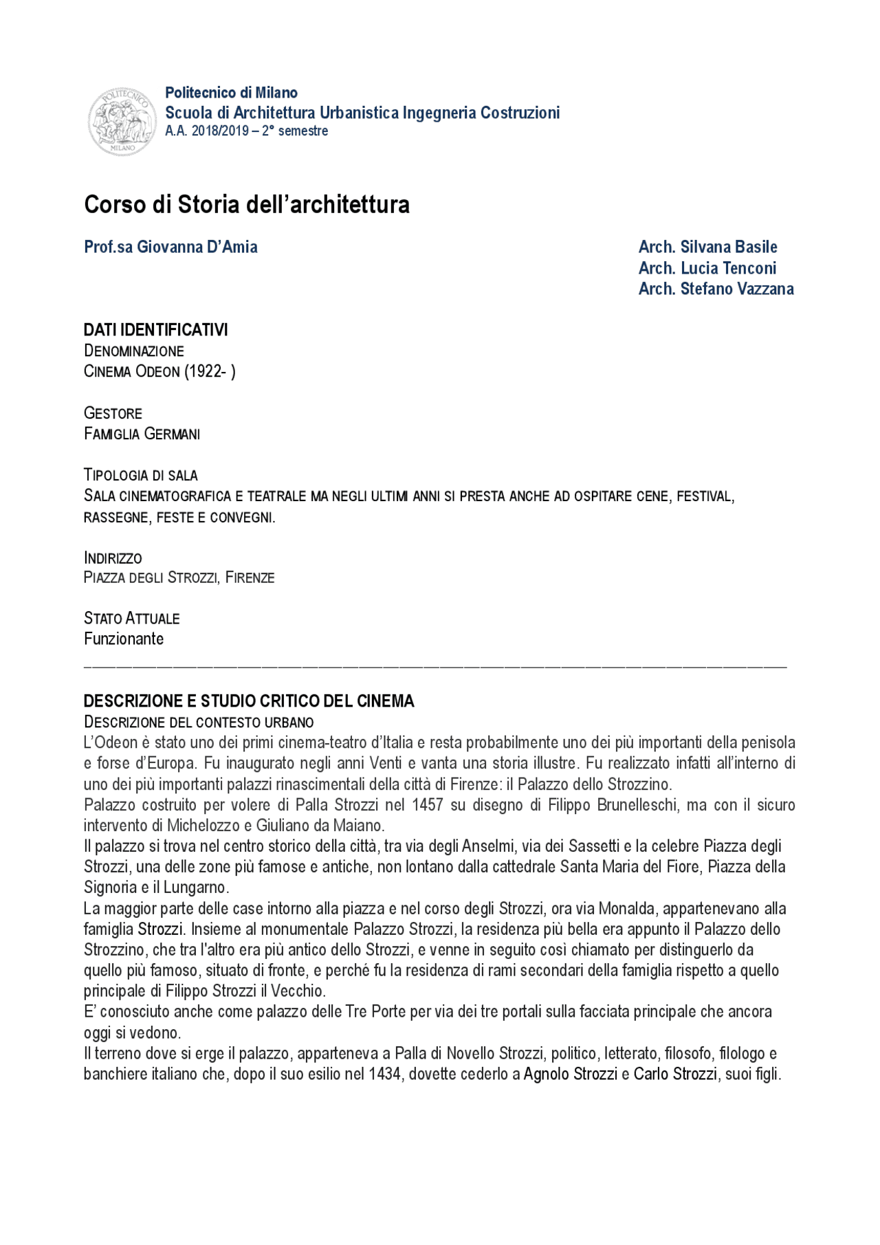 Approfondimento Sul Cinema Odeon Di Firenze Guide Progetti E