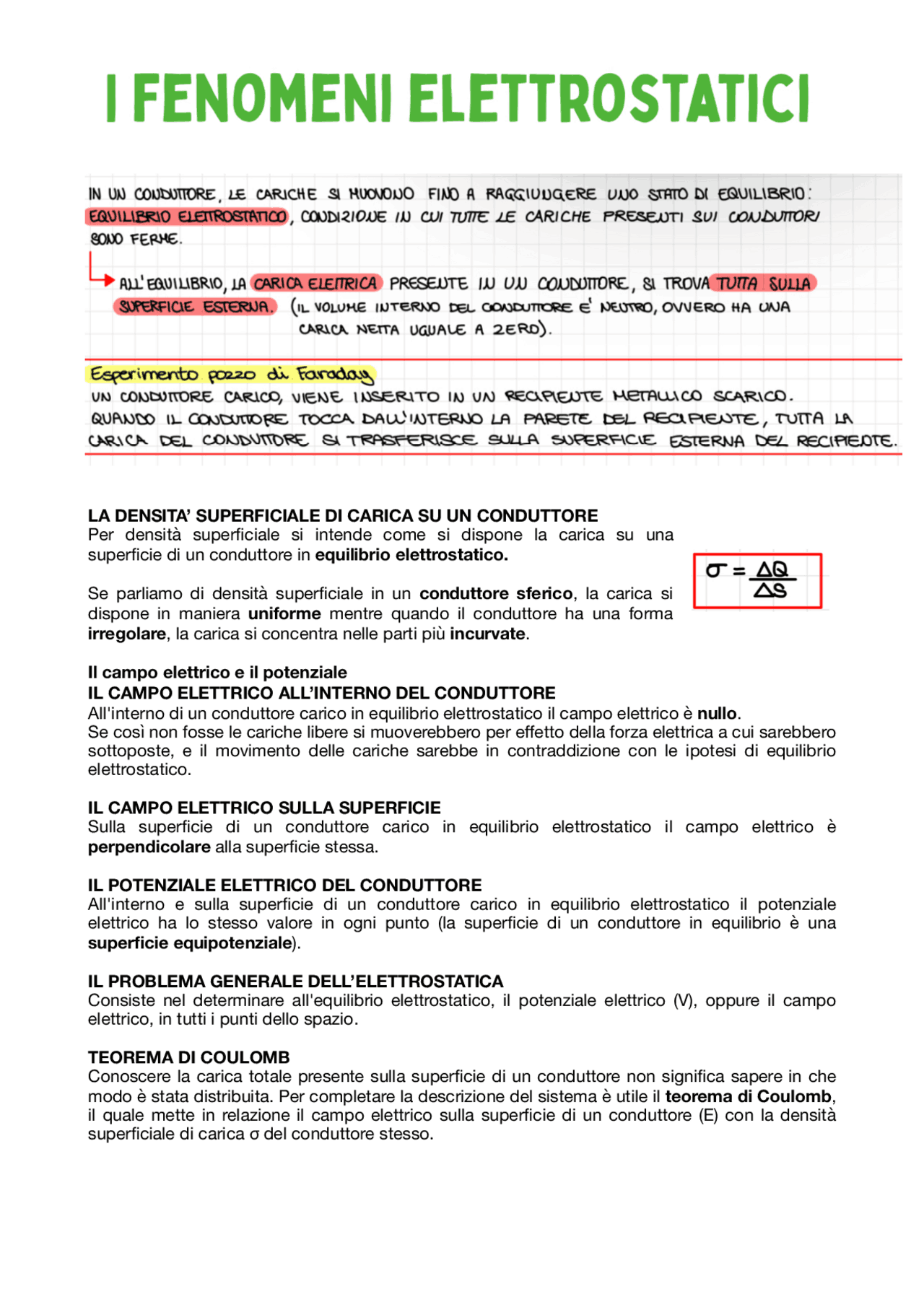 CAP.26 I fenomeni elettrostatici | Appunti di Fisica | Docsity