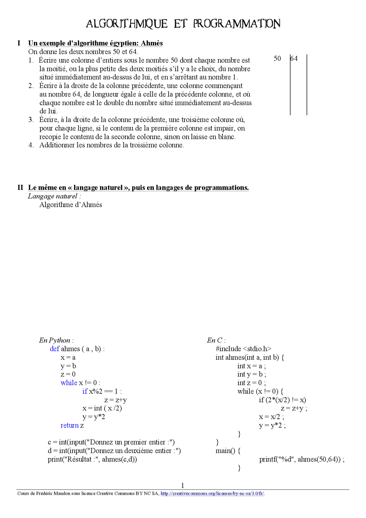ALGORITHMIQUE ET PROGRAMMATION | Examens Compilateur | Docsity