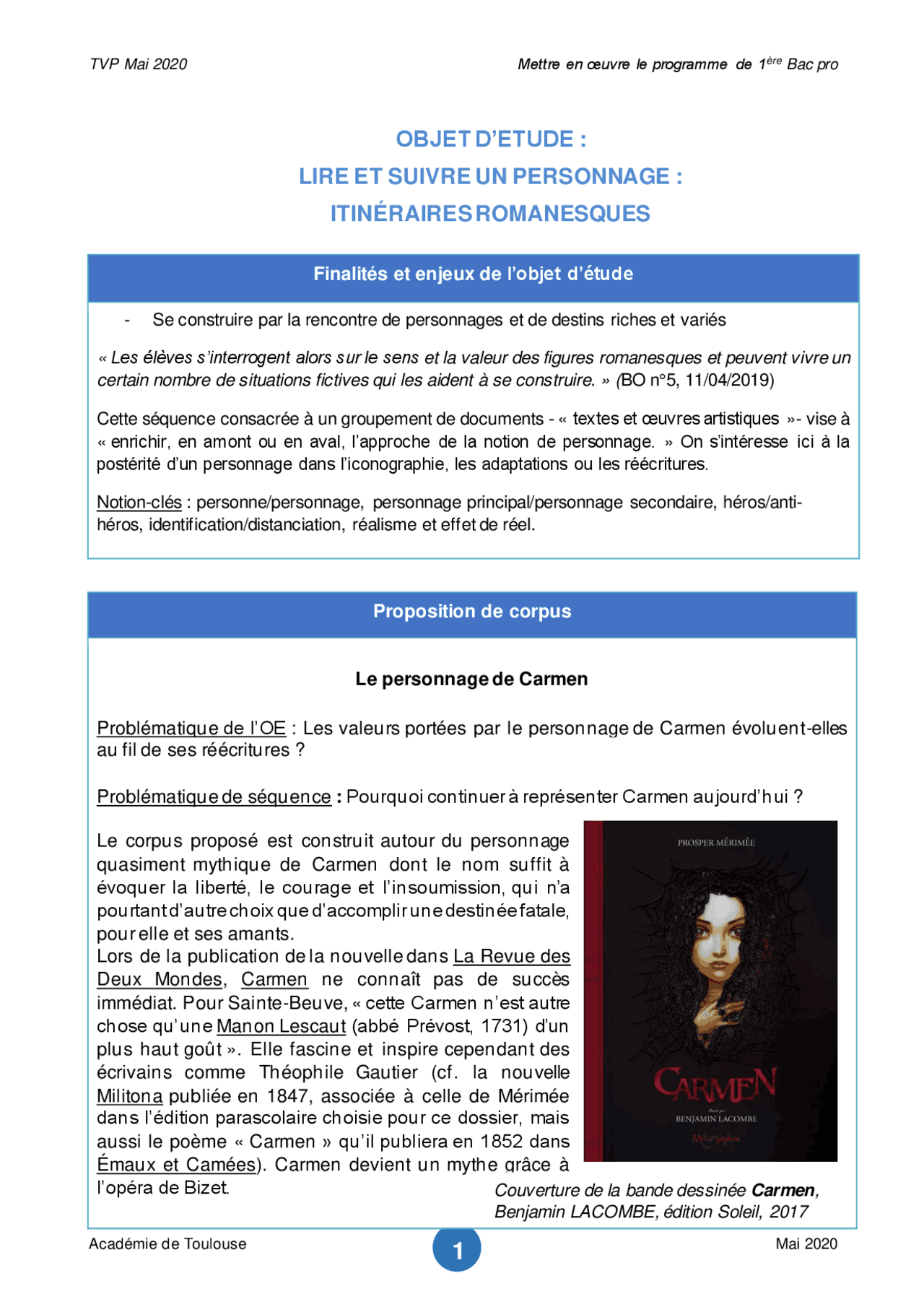 OBJET D'ETUDE : LIRE ET SUIVRE UN PERSONNAGE | Notes Principes de ...