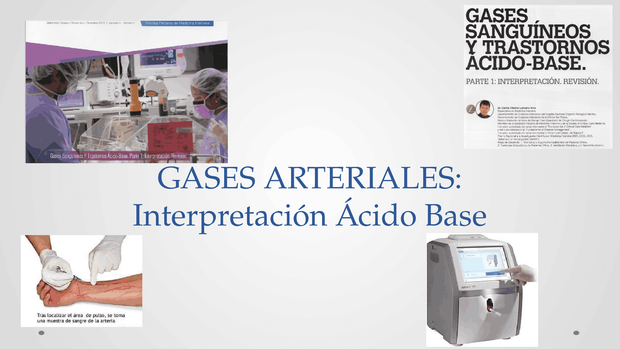 Interpretacion GASES ARTERIALES | Slides of Medicina Interna | Docsity