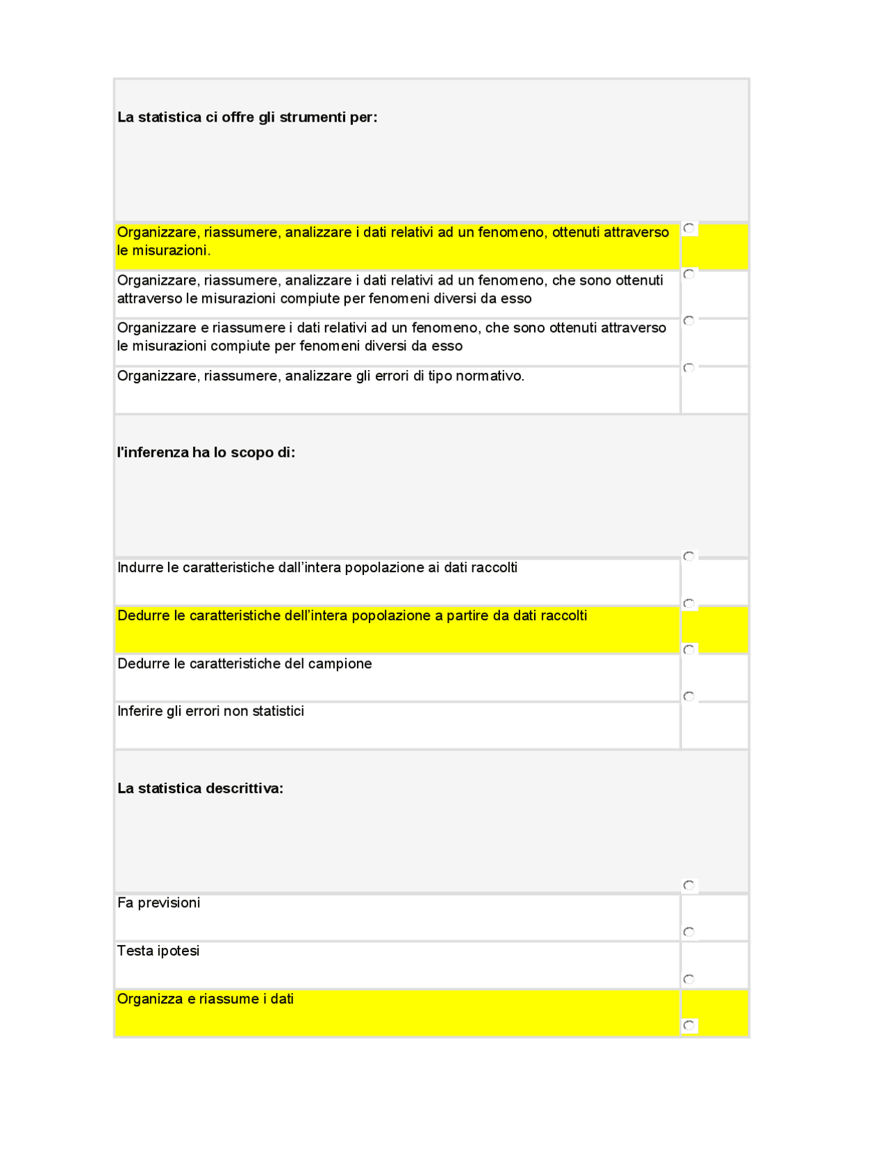 Statistica Test Unipegaso Prove Desame Di Statistica Docsity