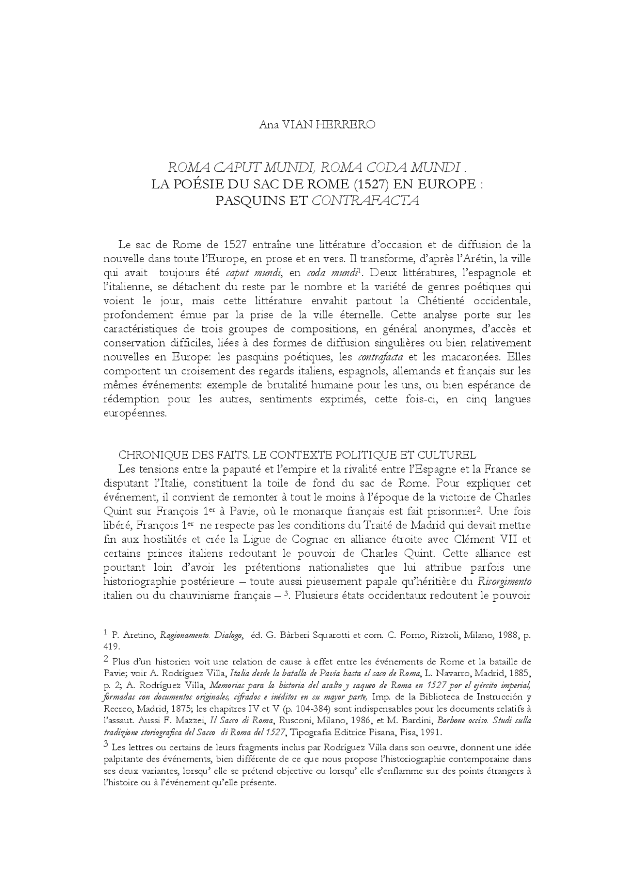 ROMA CAPUT MUNDI, ROMA CODA MUNDI . LA POÉSIE DU SAC ... | Slides ...