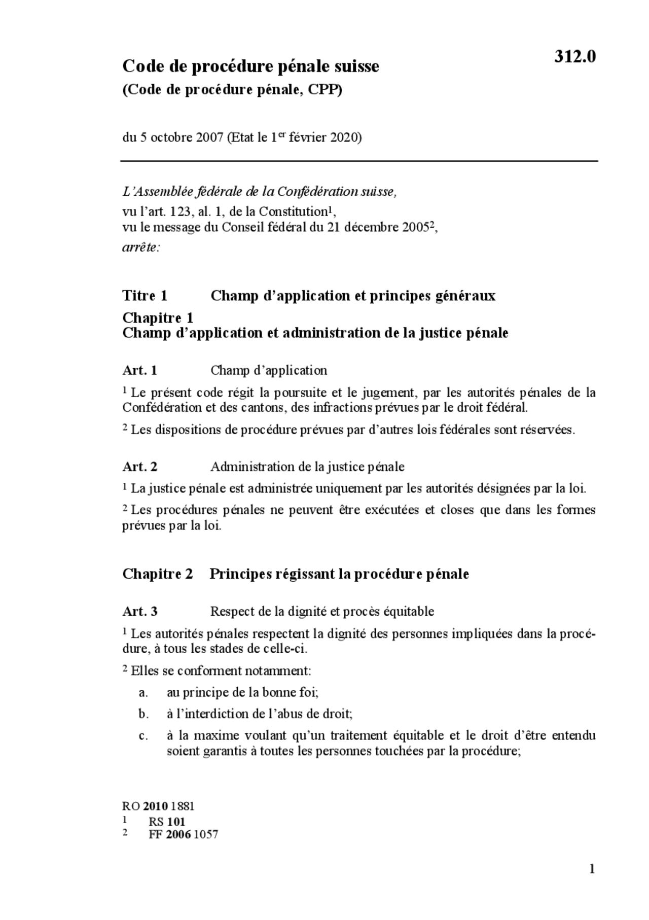 Code De Procédure Pénale Suisse 3120 Slides Art Docsity