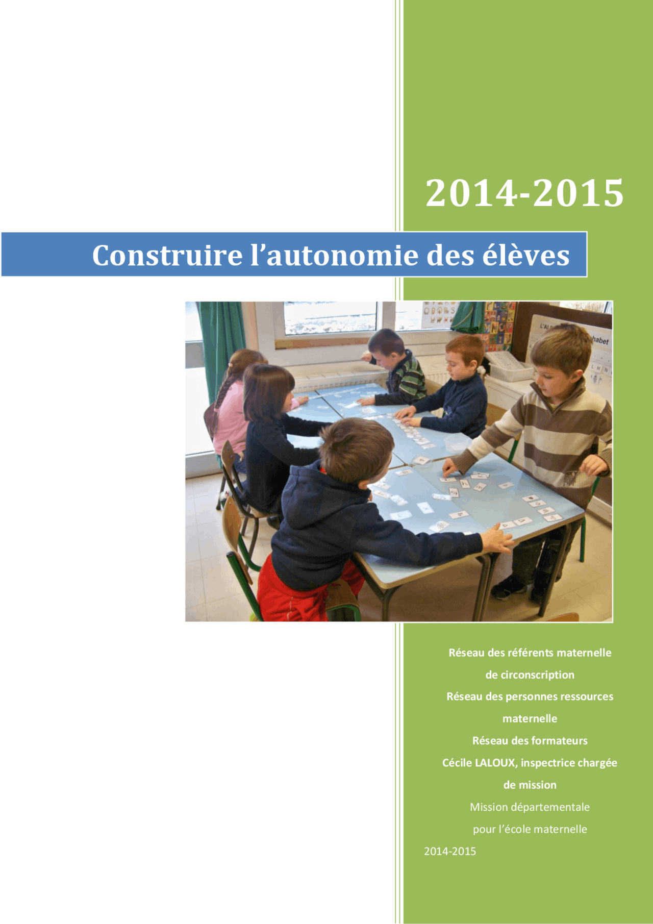 Construire Lautonomie Des élèves Lectures Pédagogie Docsity