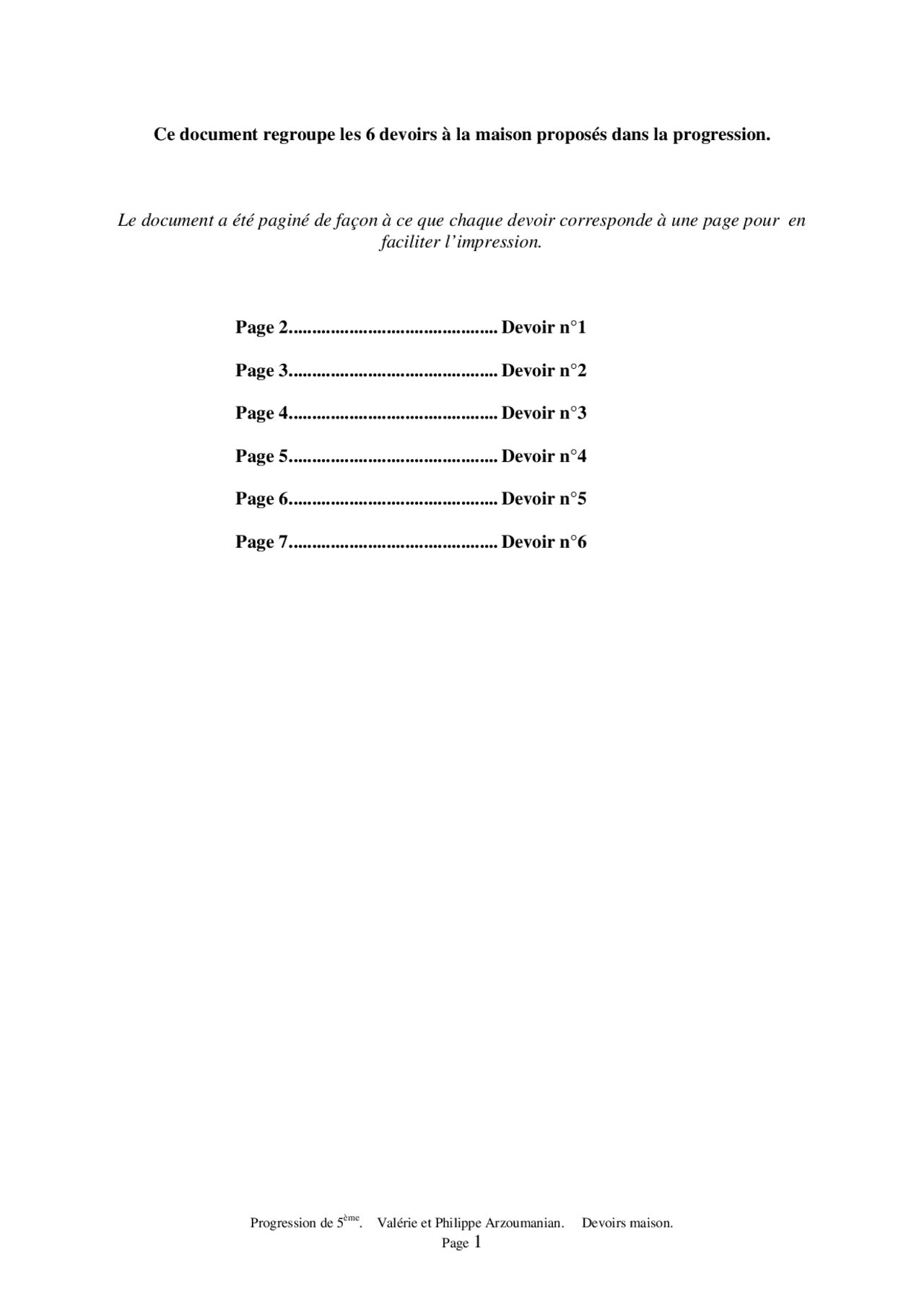 Ce document regroupe les 6 devoirs à la maison proposés ... | Examens Calcul | Docsity
