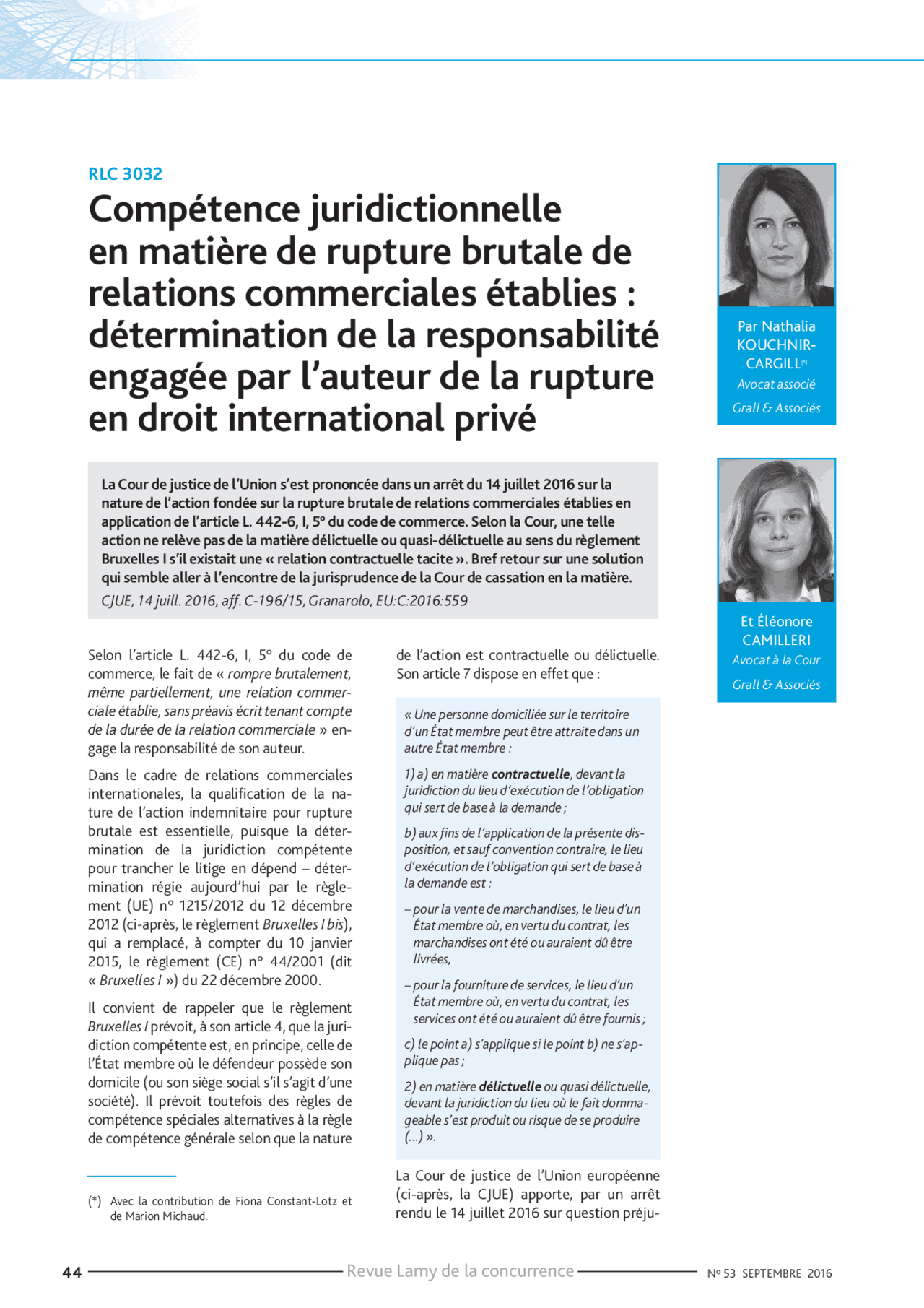 Compétence Juridictionnelle En Matière De Rupture Brutale De Docsity