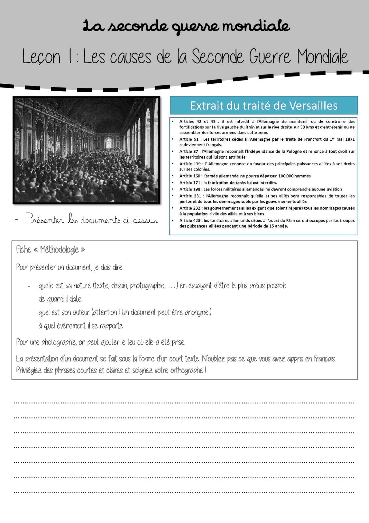 Leçon 1 : Les causes de la Seconde Guerre Mondiale | Slides Langue ...