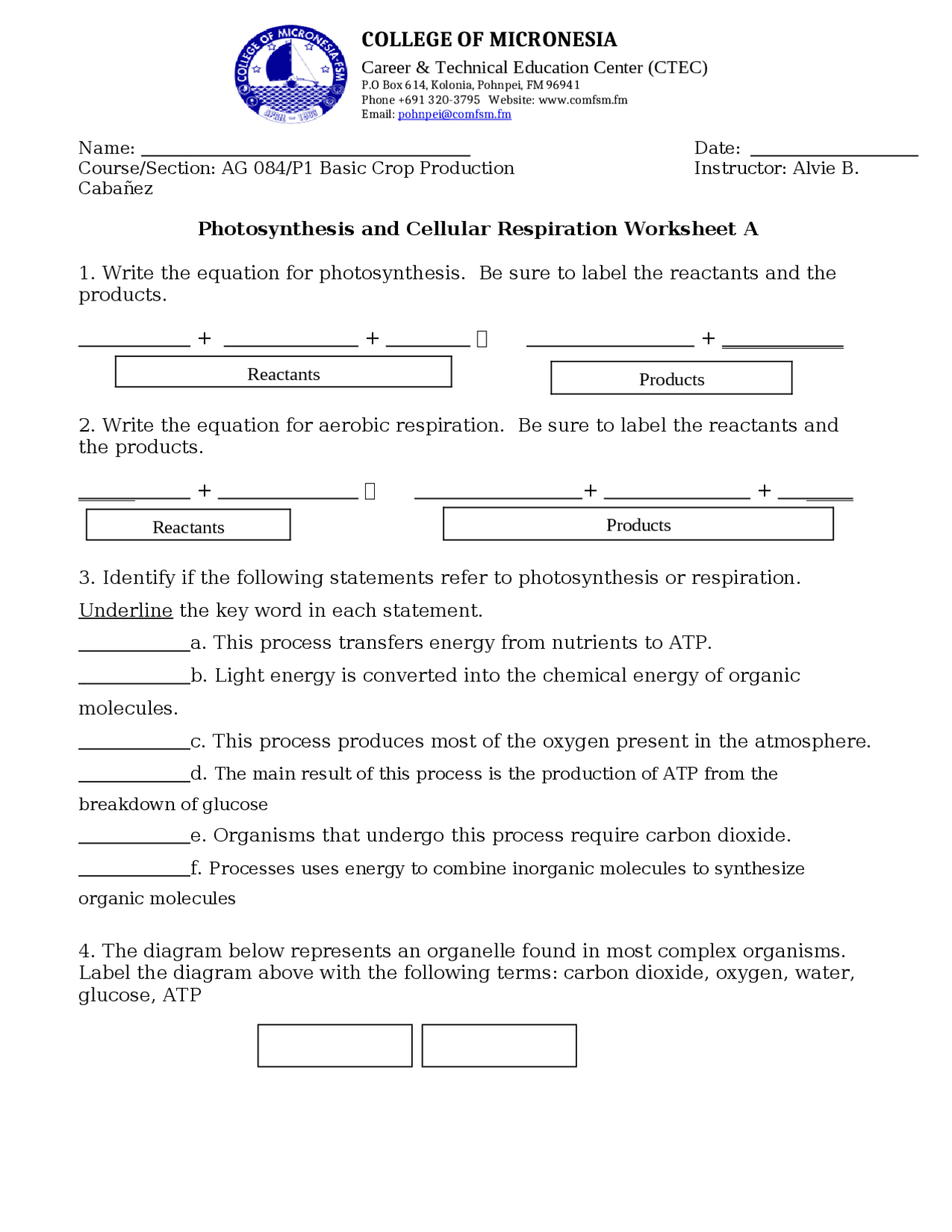 Worksheets and Exercises on Crop Production | Exercises Agricultural ...