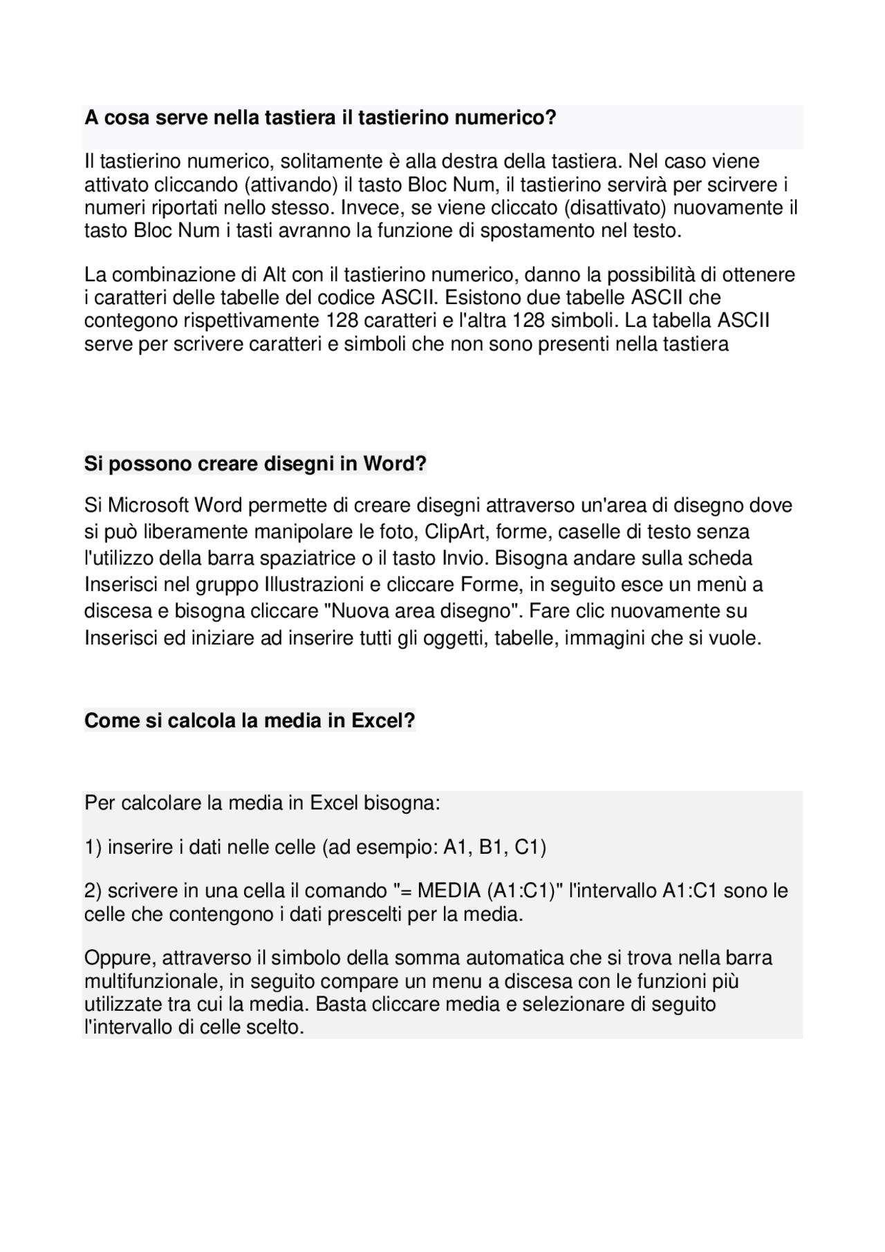 Informatica Domande Orali Appunti Di Elementi Di Informatica Docsity