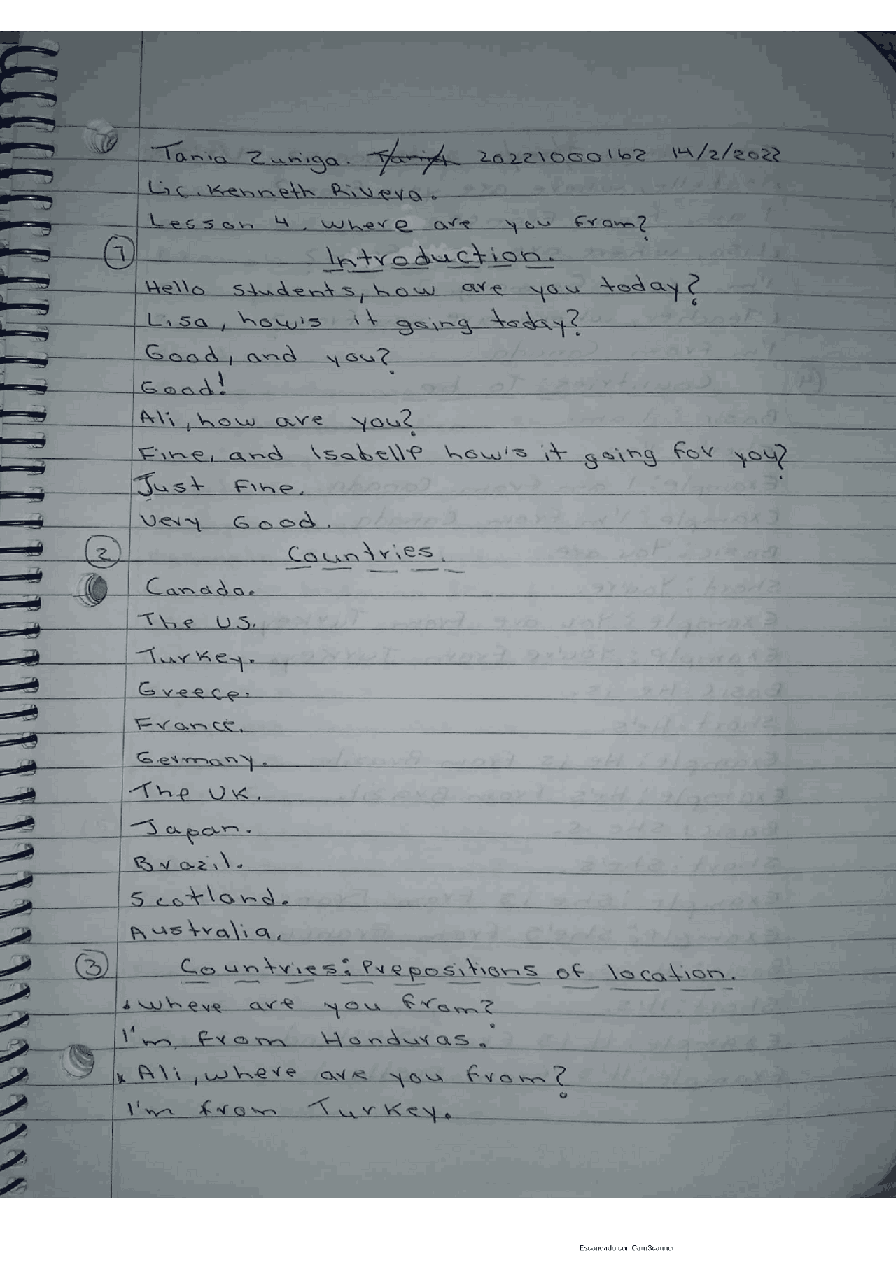 Toma de notas unah U1_4 | Ejercicios de Idioma Inglés | Docsity