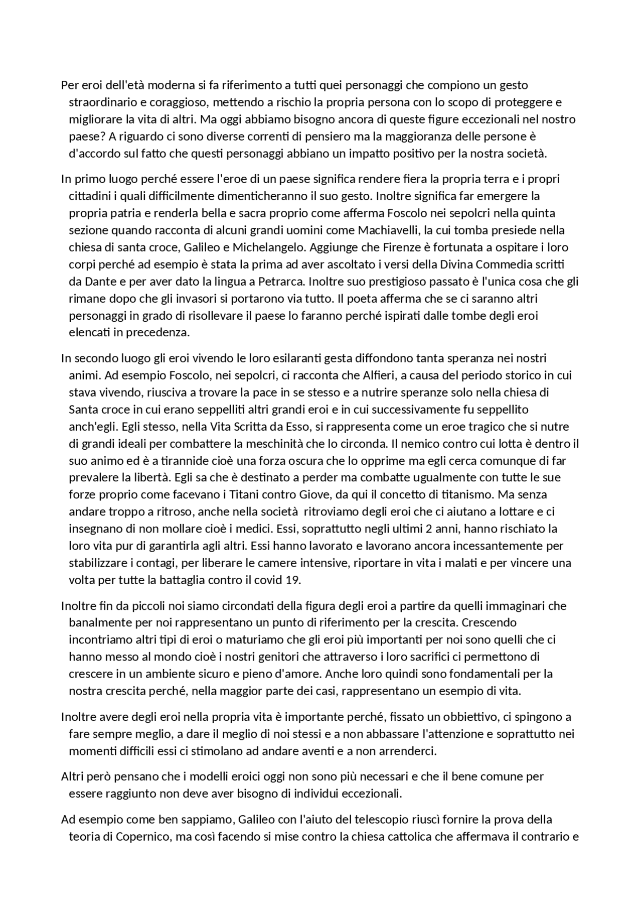 Eroi di ieri e di oggi a confronto | Temi di Italiano | Docsity