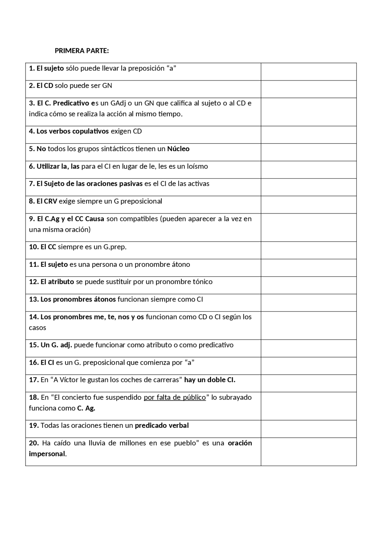 Análisis sintáctico: Funciones y clasificación de los complementos oracionales | Ejercicios de ...