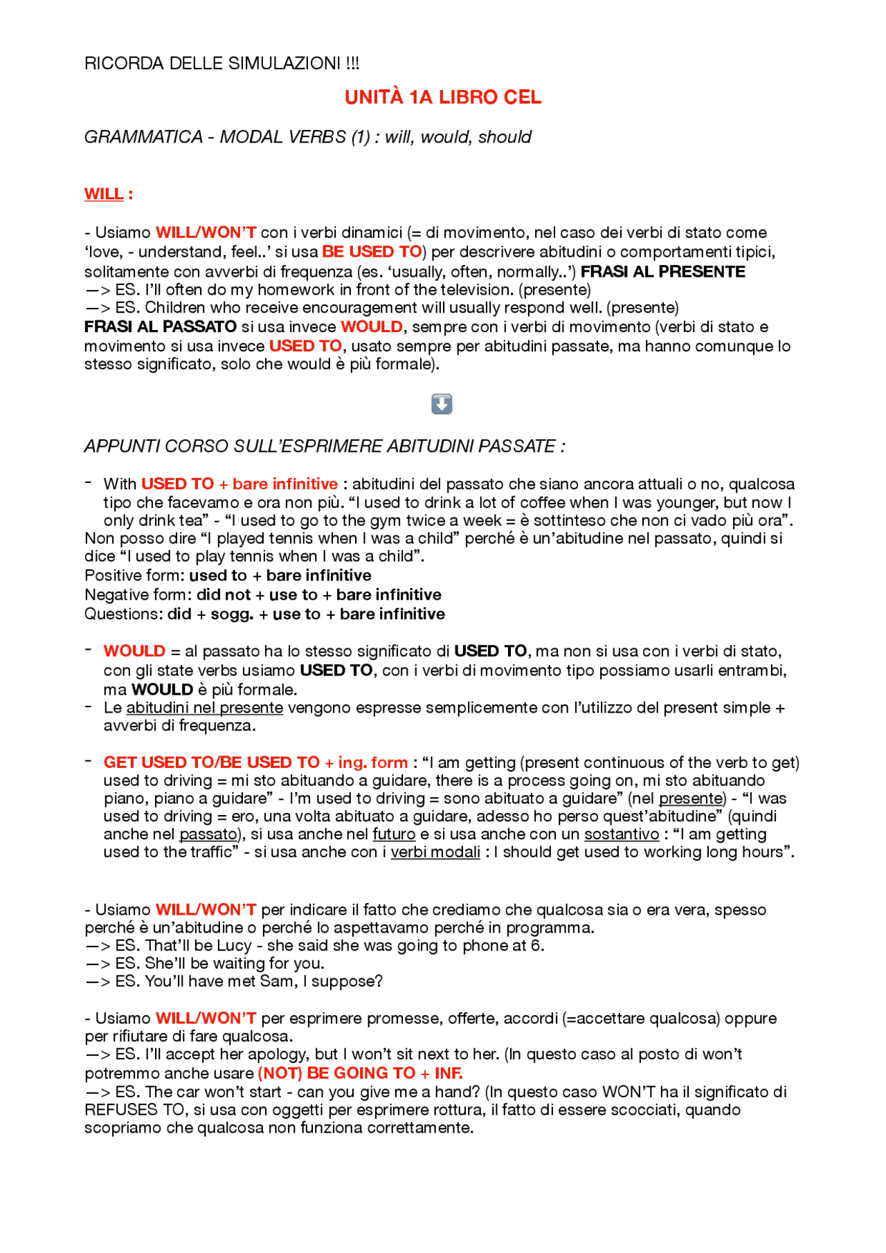 Appunti Per Preparazione Esame Scritto Inglese 1 Livello C1 Schemi
