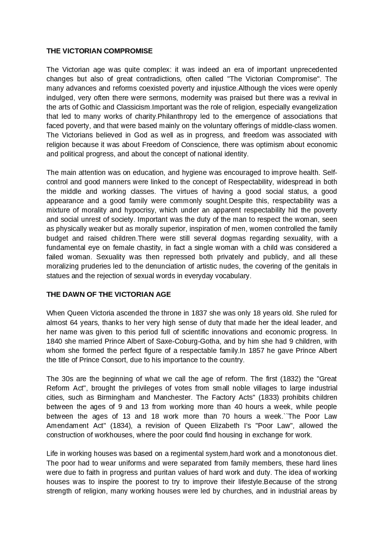 The Victorian Age, Queen Victoria | Study notes of English | Docsity