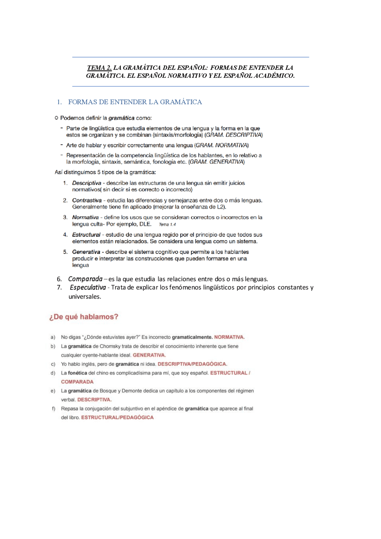 La Gramática Del Español Formas De Entender La Gramática Apuntes De