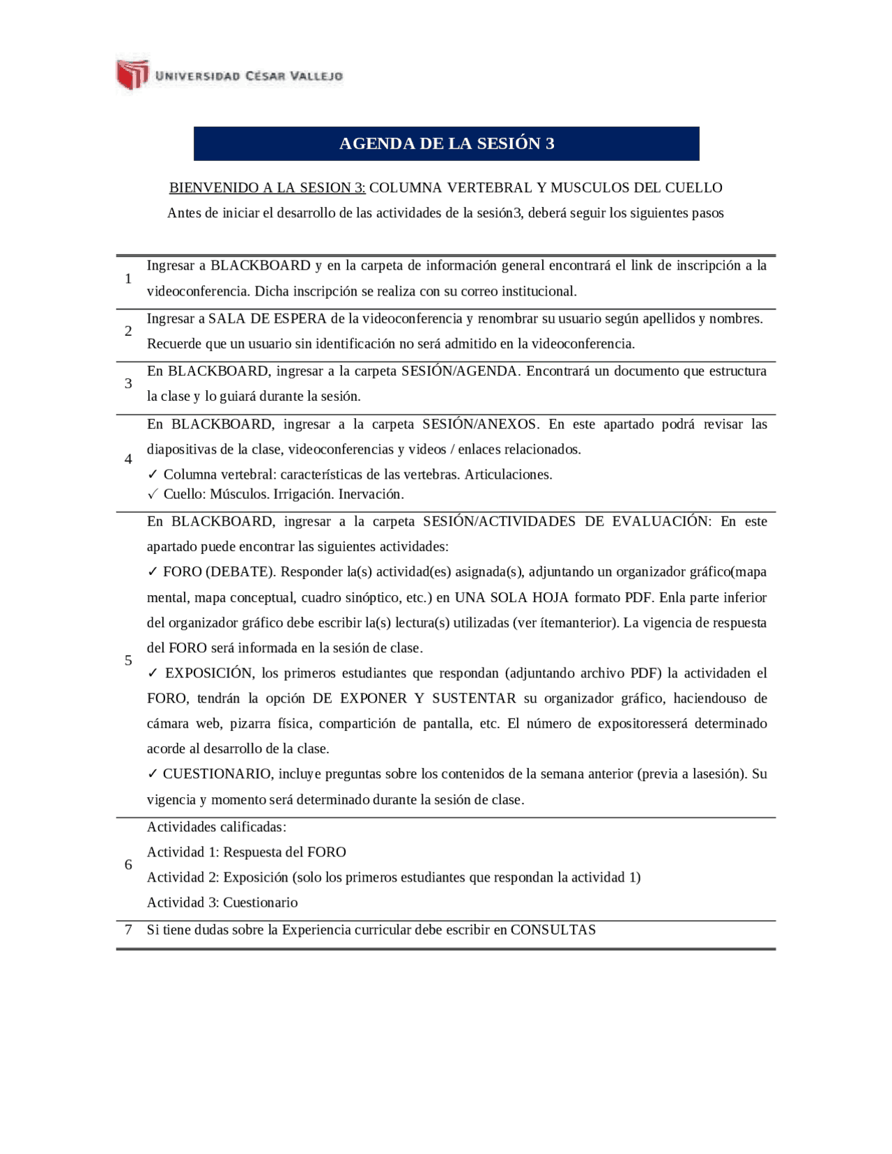 El documento trata de una agenda 03 del curso tutoría | Ejercicios de Ciencias de la Actividad ...