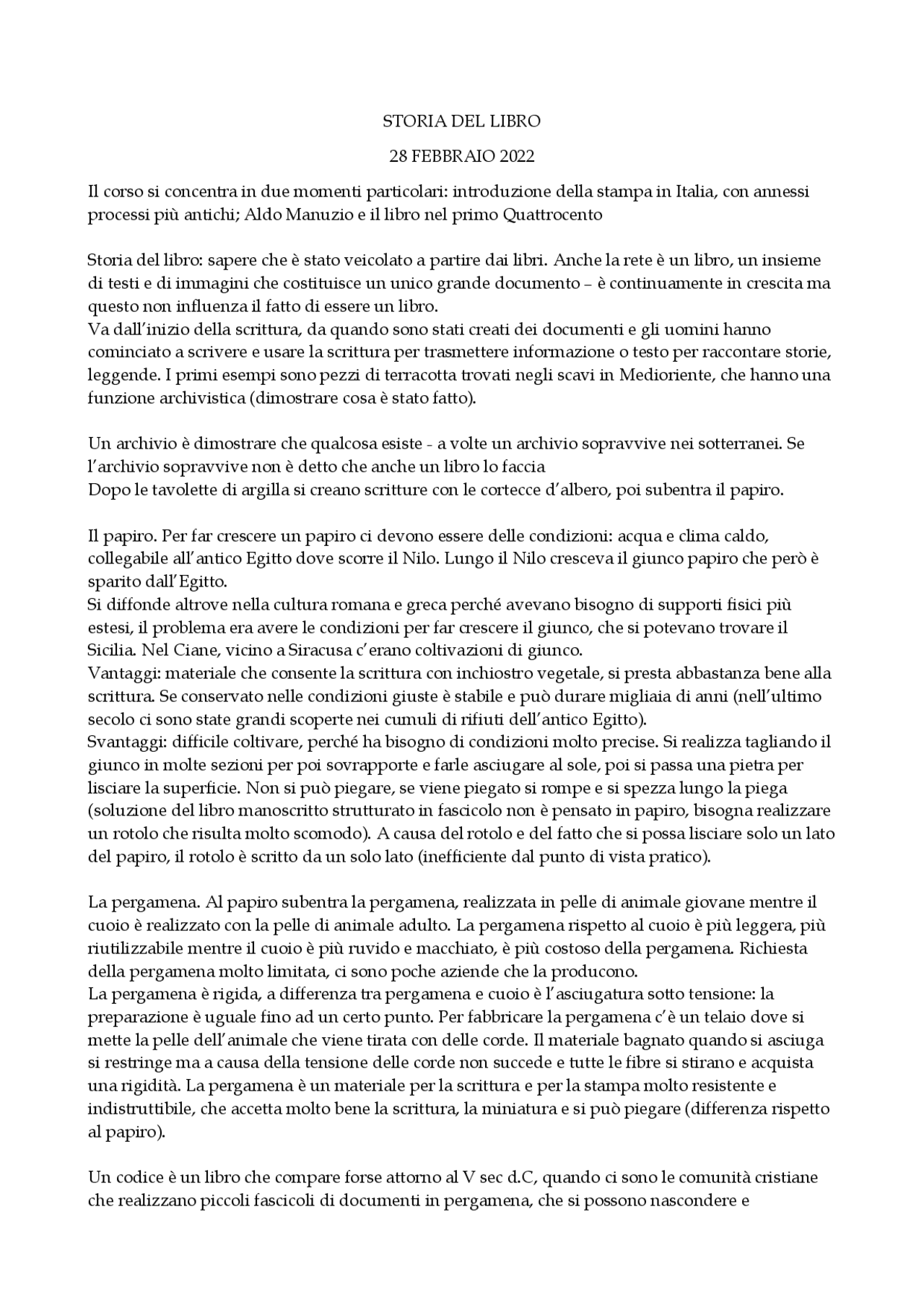 Appunti Di Storia Del Libro Appunti Di Storia Docsity