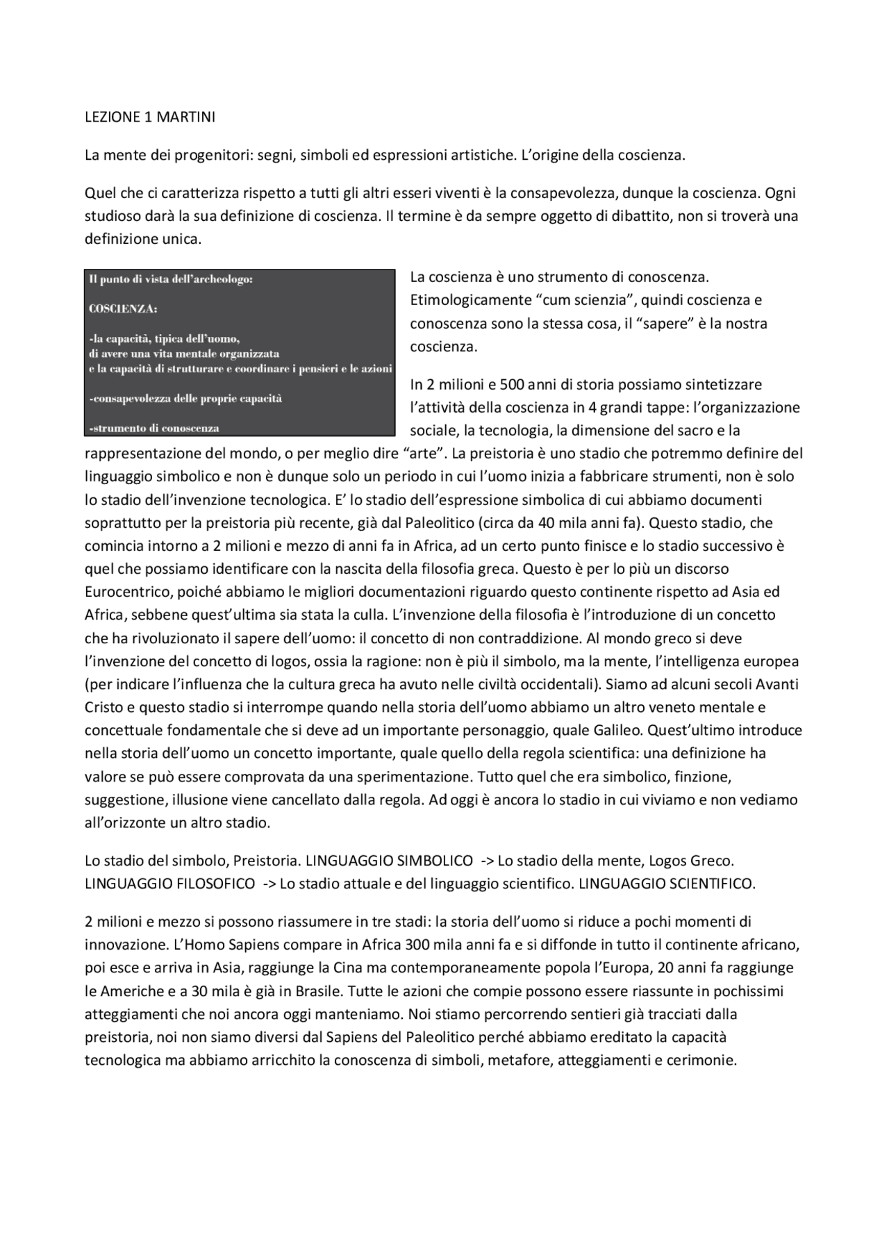 Sbobine paletnologia complete 6 cfu prof Martini | Sbobinature di ...