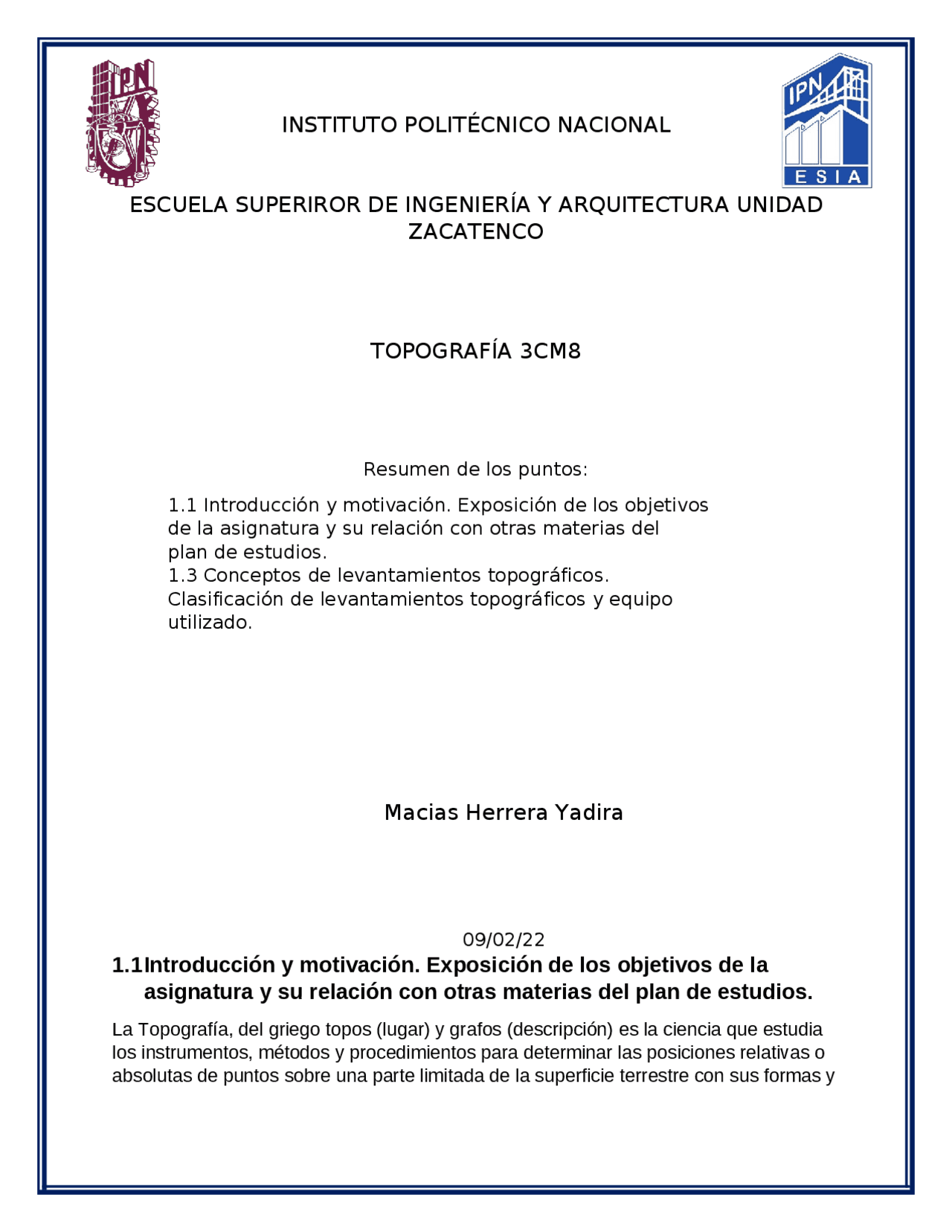 Conceptos básicos para topografía | Resúmenes de Topografía | Docsity