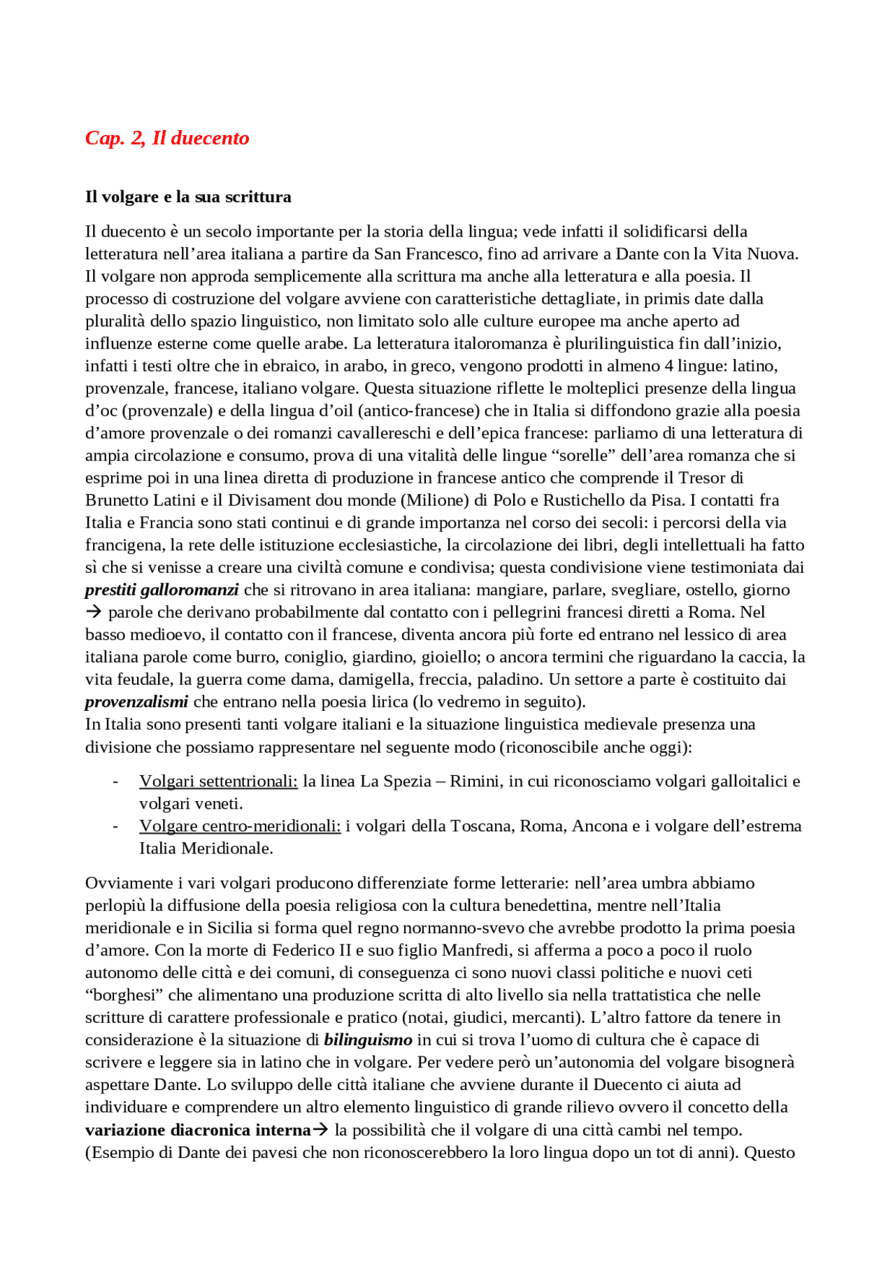 Storia Dellitaliano La Lingua I Testi Schemi E Mappe Concettuali