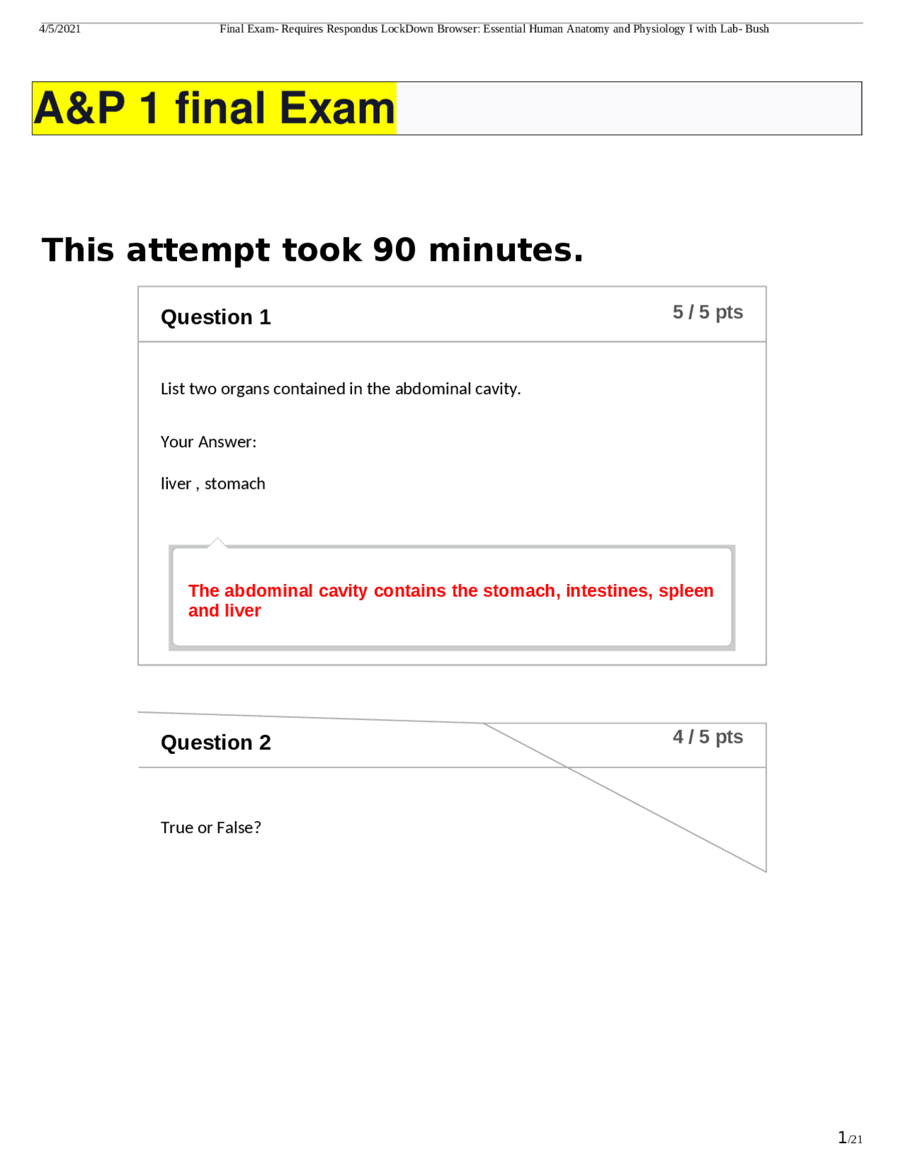 A&P 1 final Exam Essential Human Anatomy and Physiology. | Exams ...