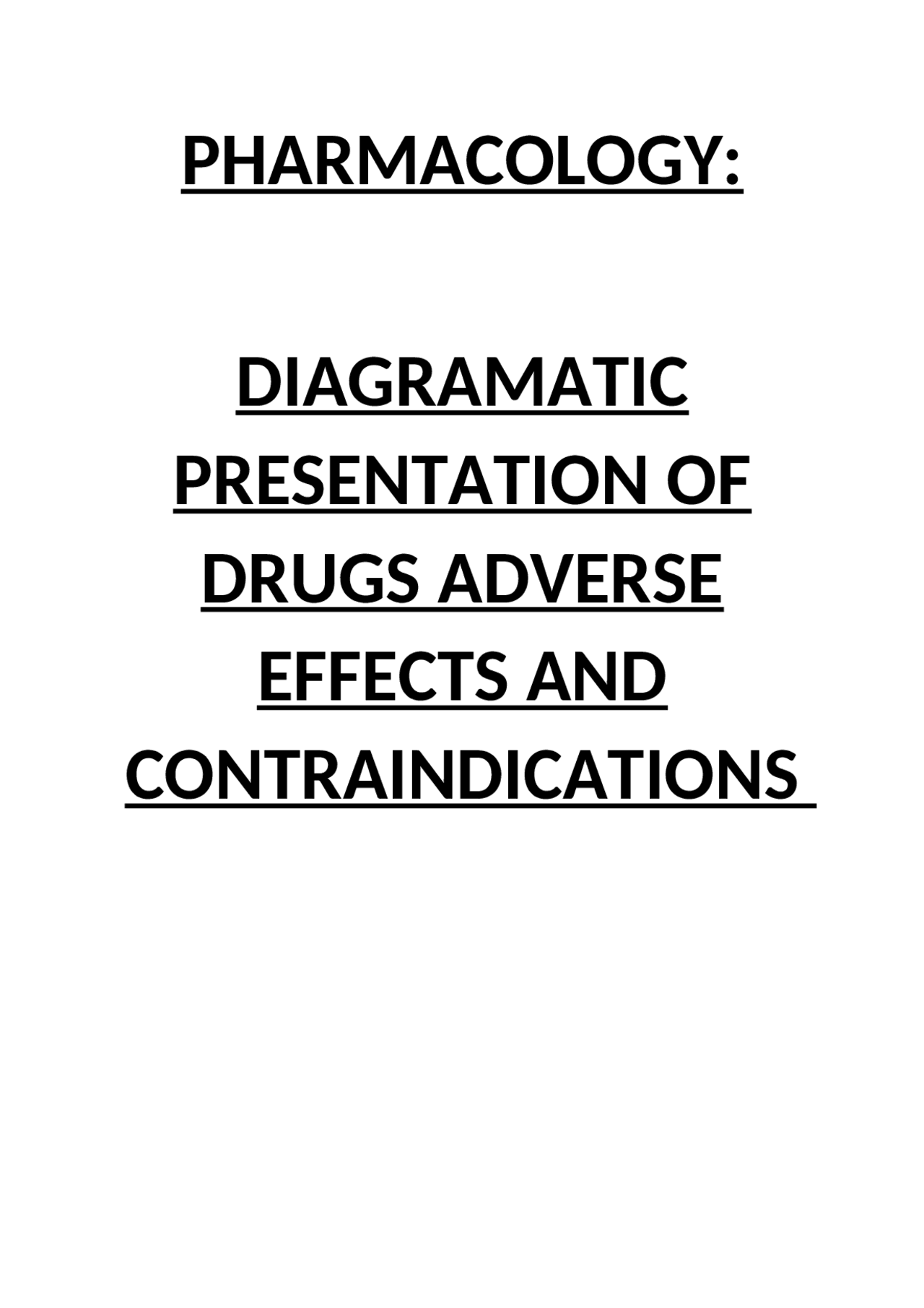 Pharmacology: Diagrammatic Presentation of Drugs Adverse Effects and ...