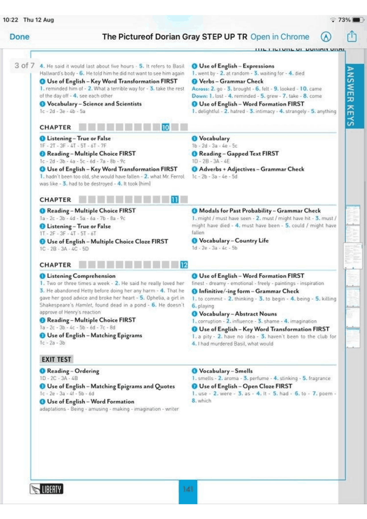 THE PICTURE OF DORIAN GRAY LIBERTY EXERCISES SOLUTIONS | Esercizi di ...