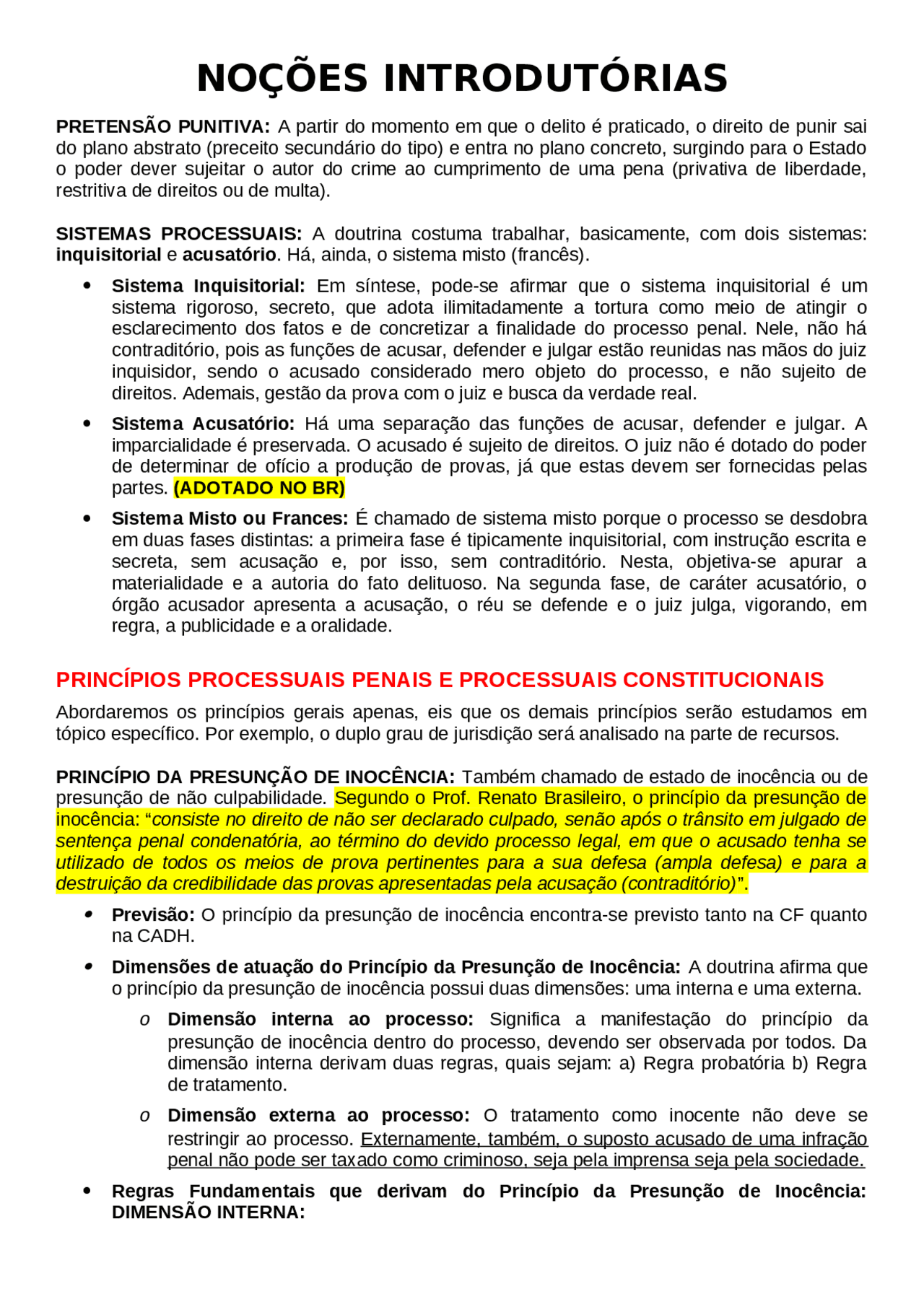 Resumo De Processo Penal Summaries Criminal Procedure Docsity