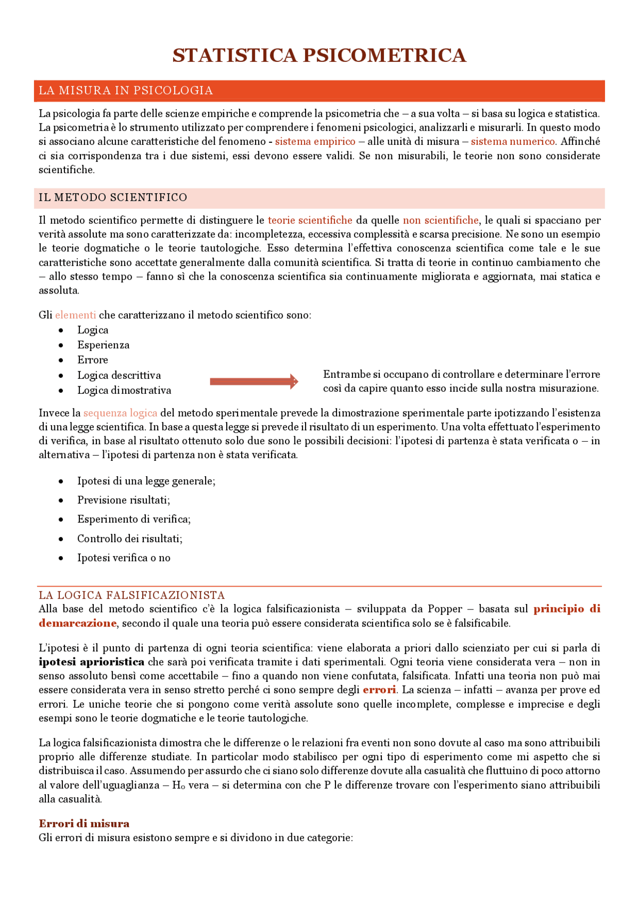 Statistica Psicometria Mariagrazia Benassi Sbobinature Di Statistica