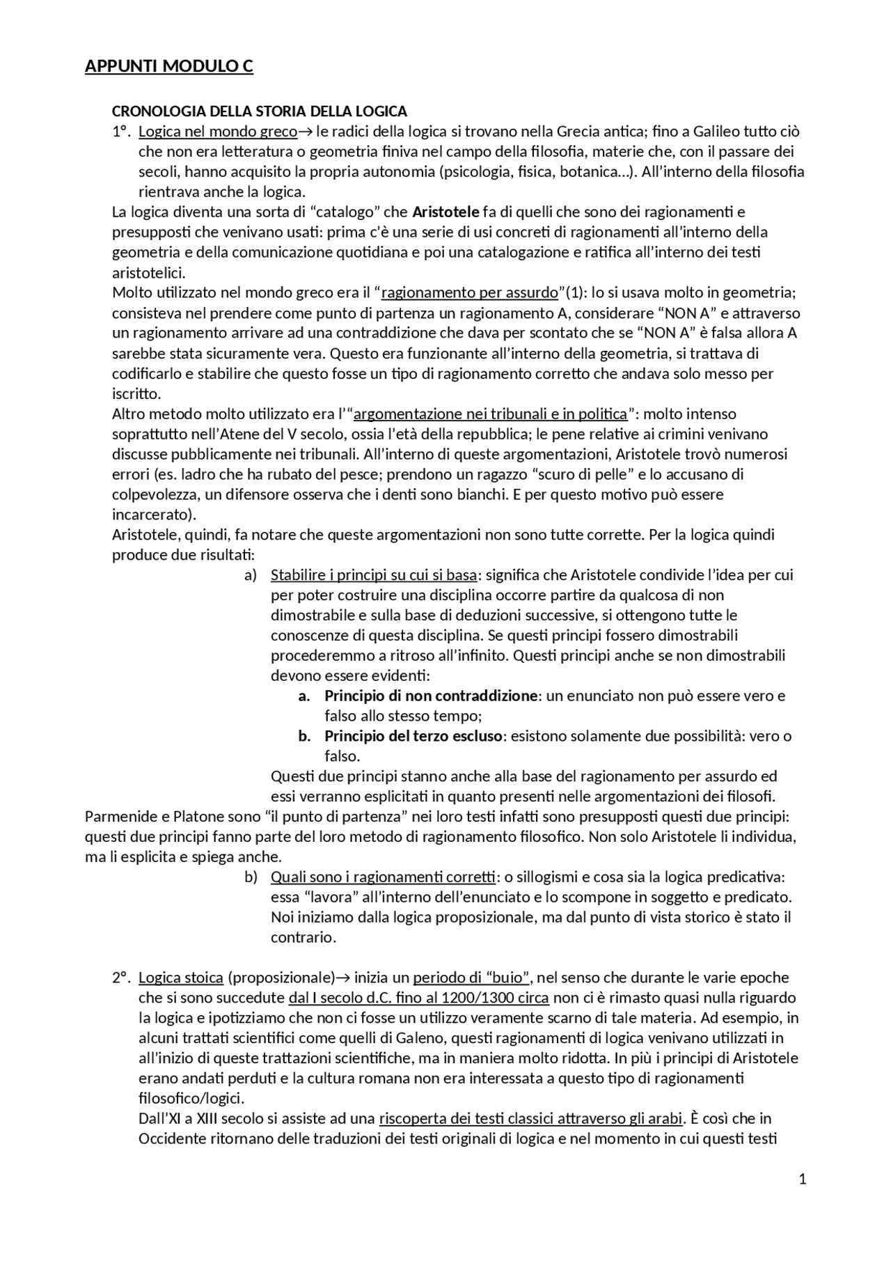 Appunti Istituzioni Di Logica Modulo C Appunti Di Logica Docsity