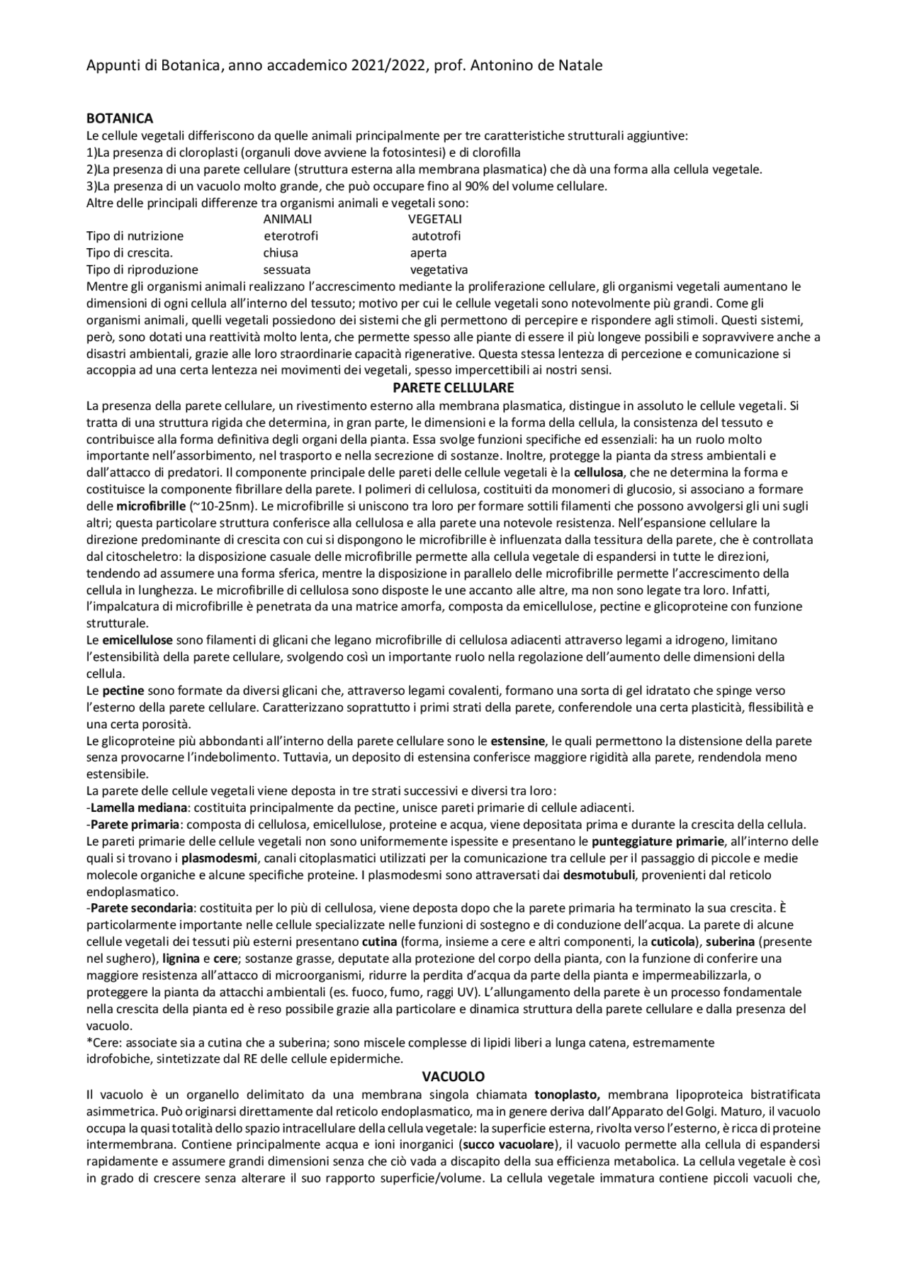 Appunti E Dispense Di Botanica Dispense Di Botanica Generale Docsity