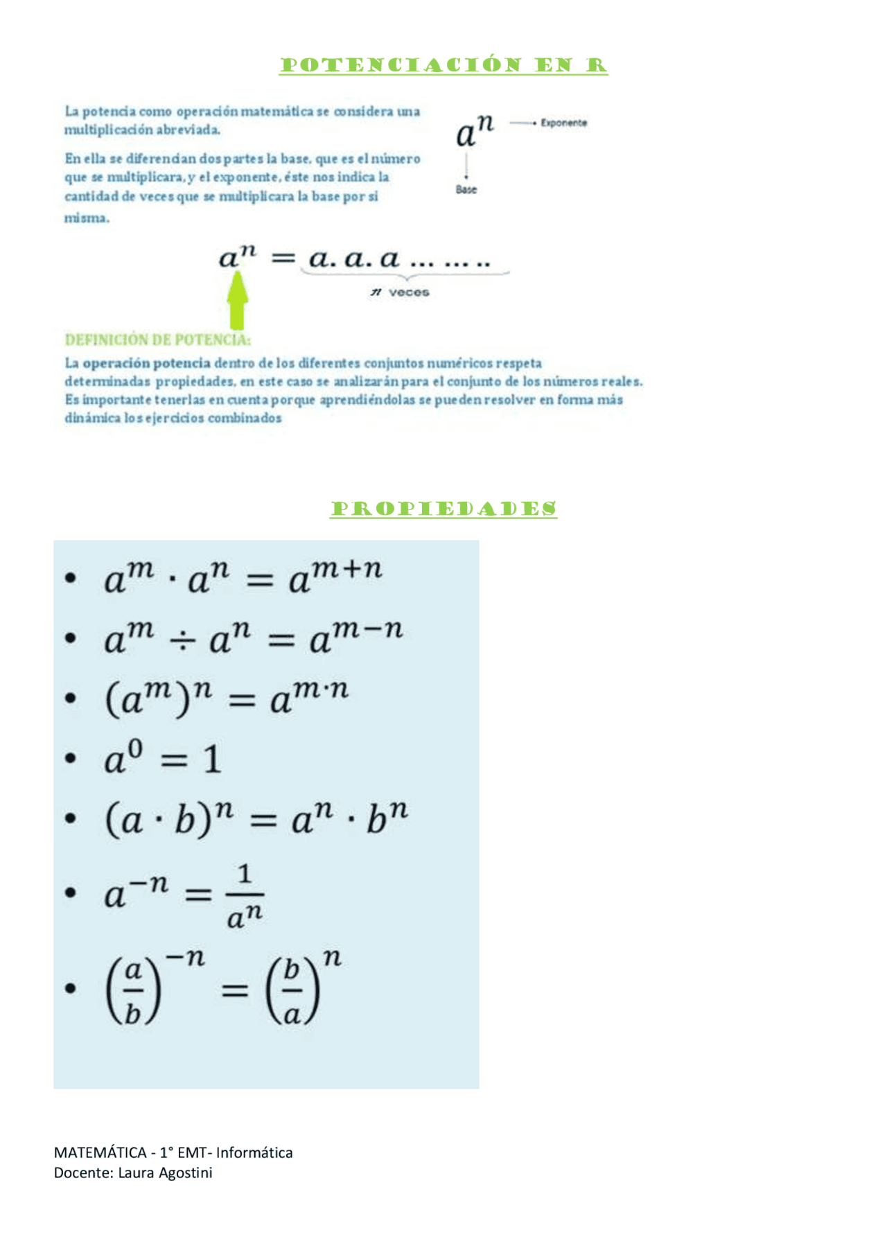 Trabajo potenciacion en r - Docsity