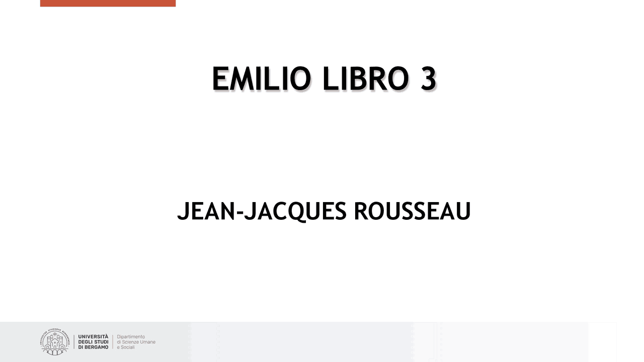Slides Del Terzo Libro Di Emilio Slide Di Pedagogia Docsity