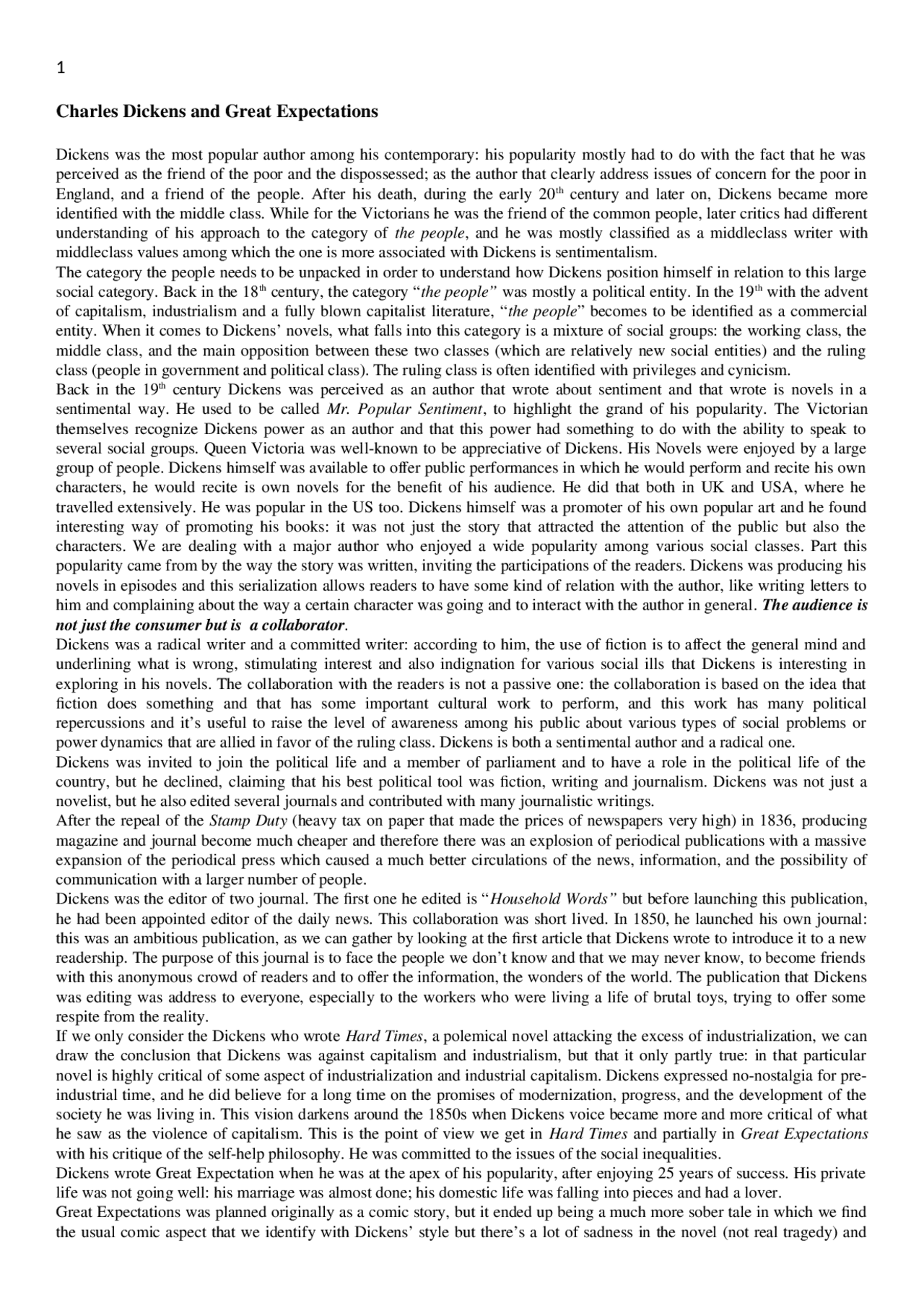 Charles Dickens and Great Expectations | Appunti di Letteratura Inglese ...