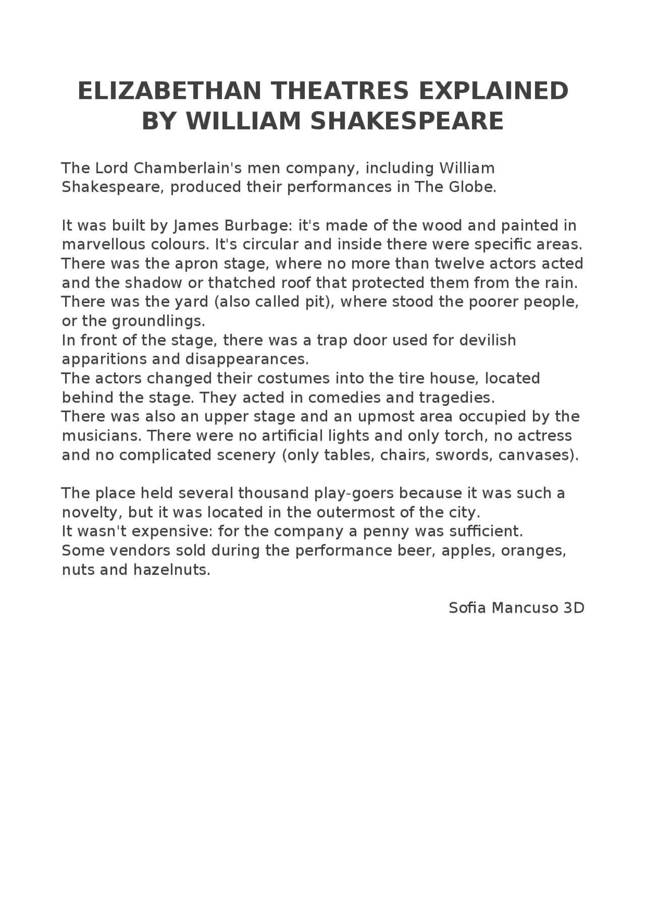 The Globe Theatre: A Elizabethan Playhouse Explained by William ...