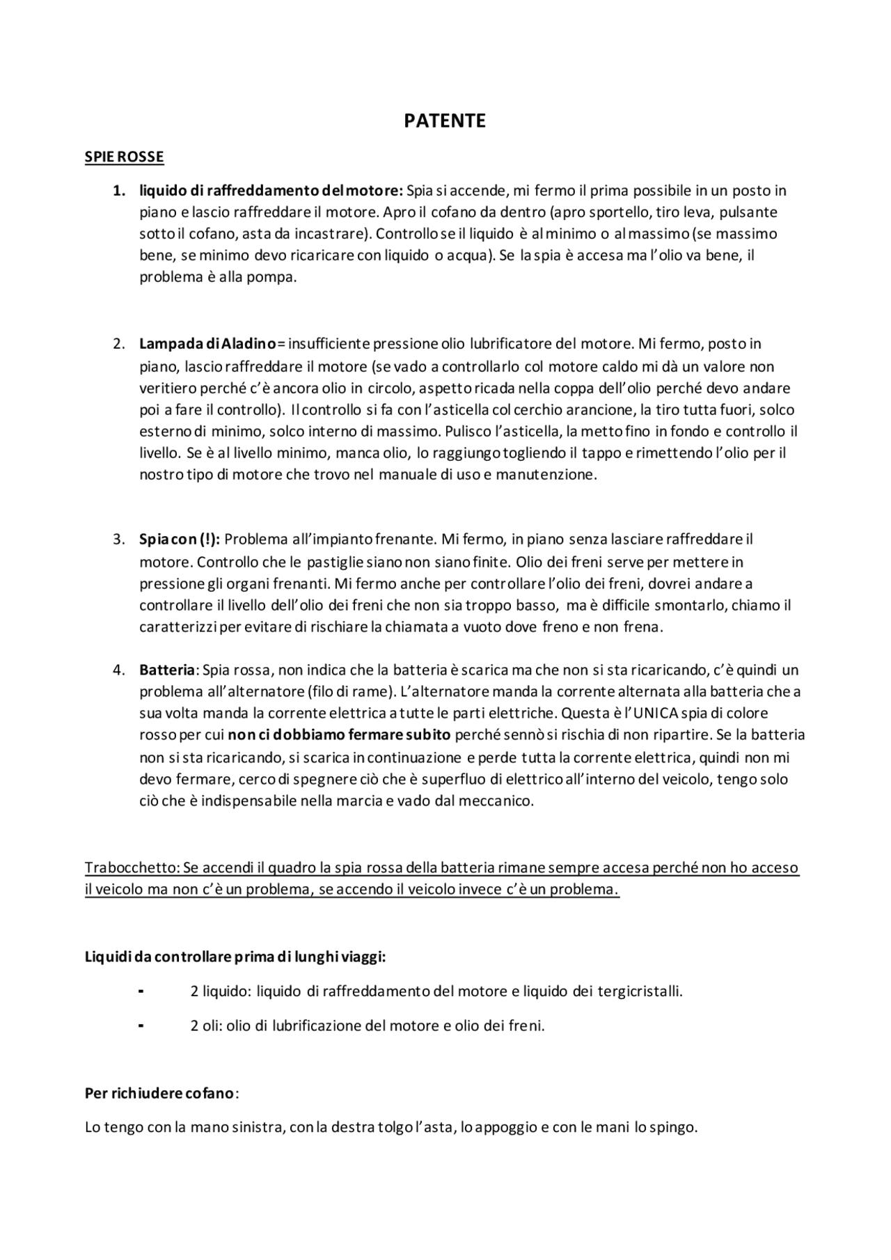 Appunti Teoria Patente Appunti Di Ingegneria Civile Docsity