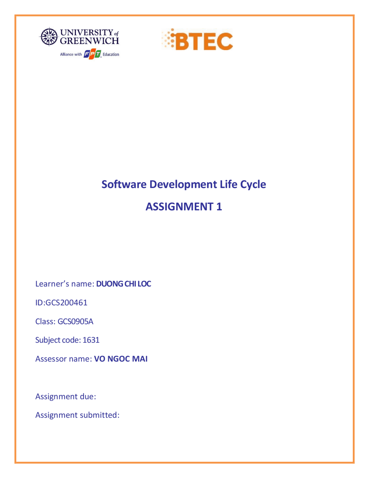 Software Development Life Cycles (1631) in Greenwich University | Study ...