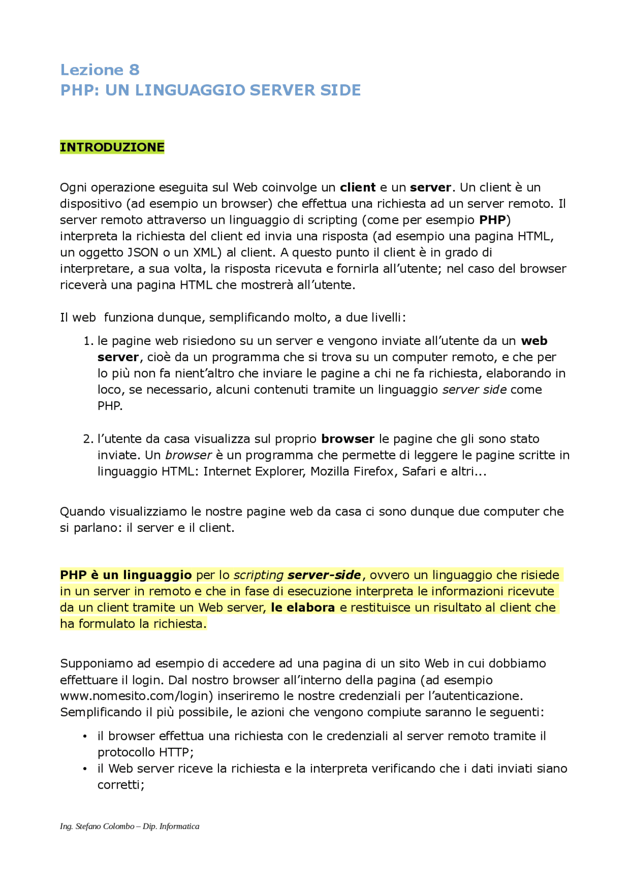 Modello client-server | Appunti di Informatica - Docsity