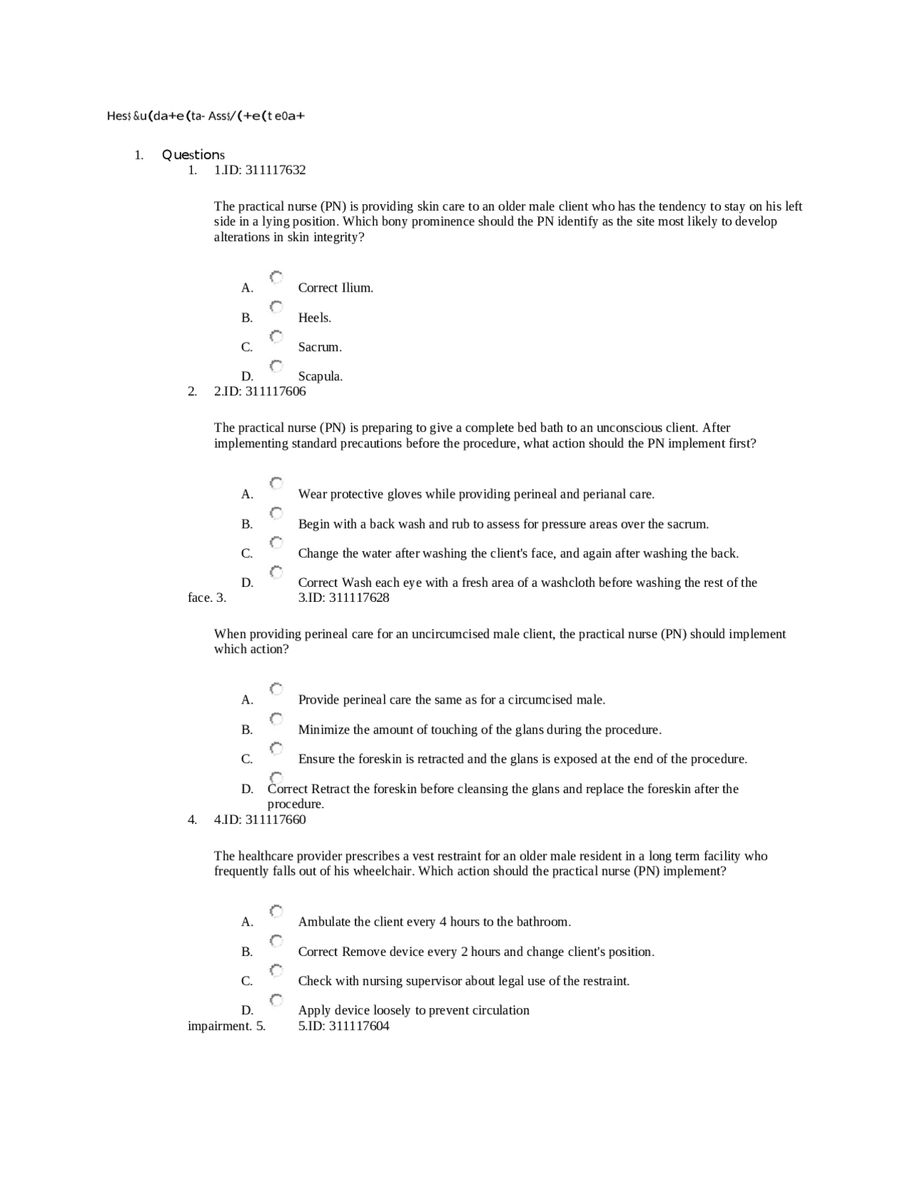 NUR 101 Hesi-Fundamental-Assignment-Exam | Exams Nursing | Docsity