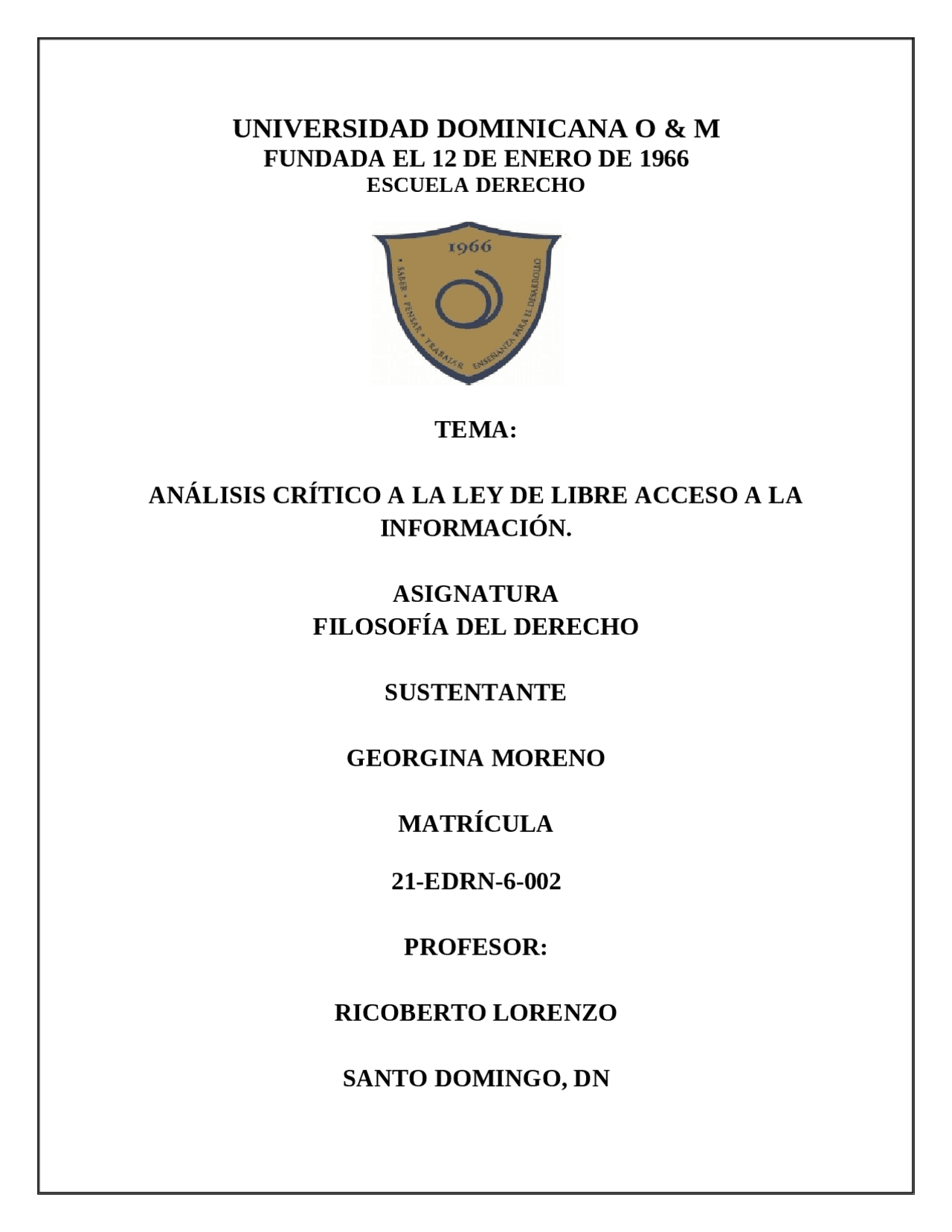 ANALISIS DE LA SENTECIA - Docsity