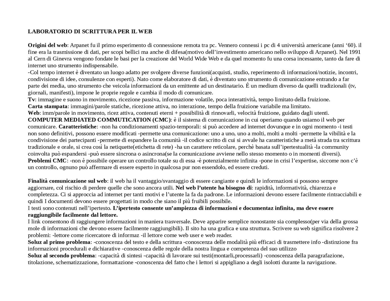 Sintesi Laboratorio Di Scrittura Per Il Web Slide Di Scienze Della