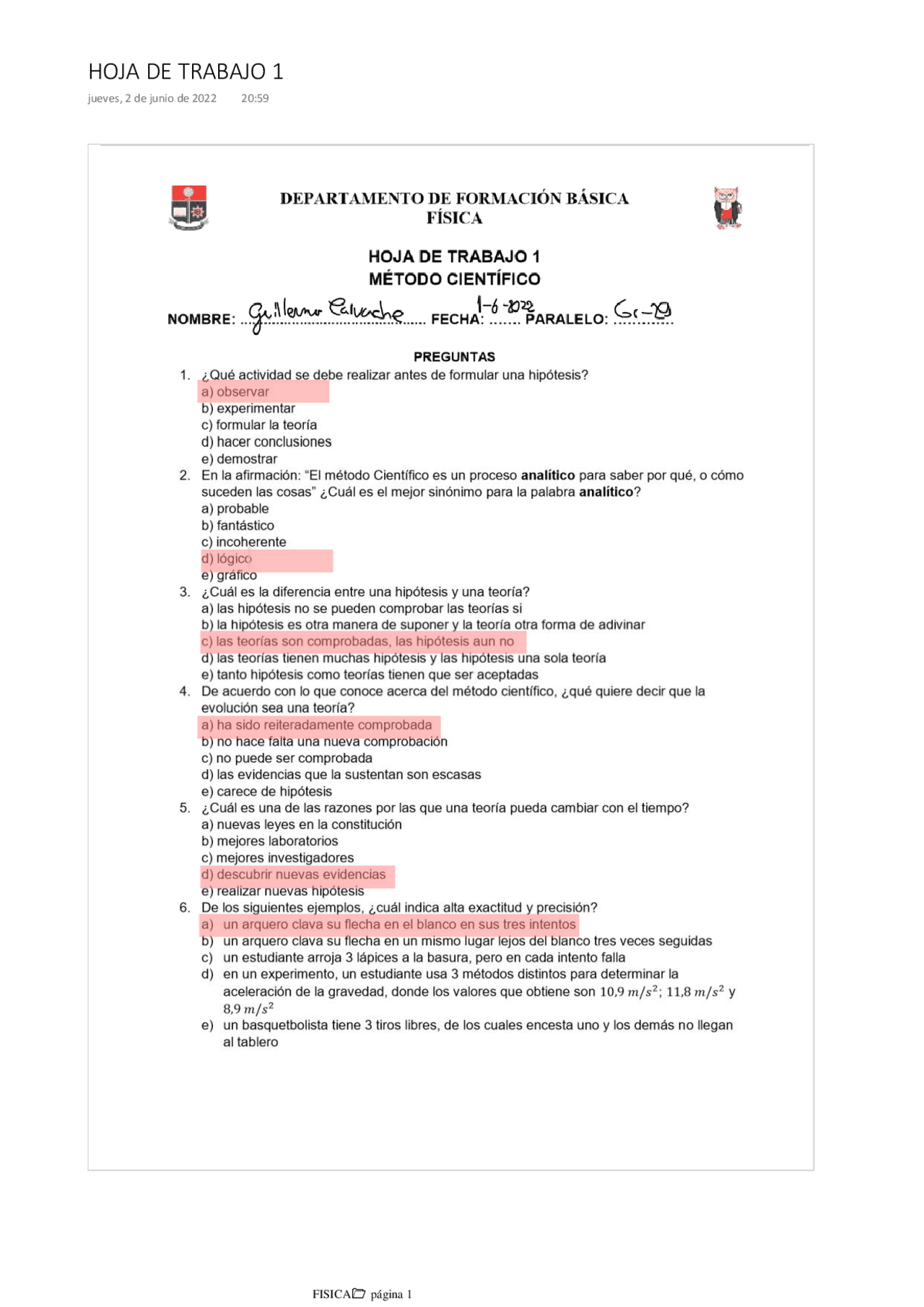 Fisica Documento De Fisica Resuelto Ejercicios De Física Docsity
