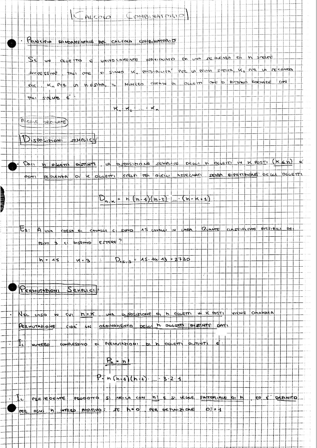 Calcolo Combinatorio Appunti Di Matematica Docsity