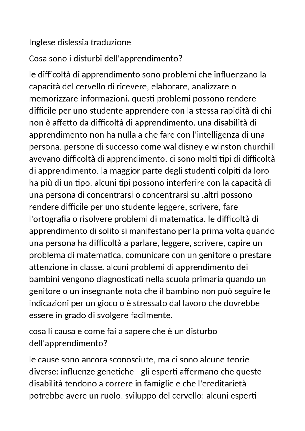 Disturbi Dellapprendimento Appunti Di Scienze Umane Docsity
