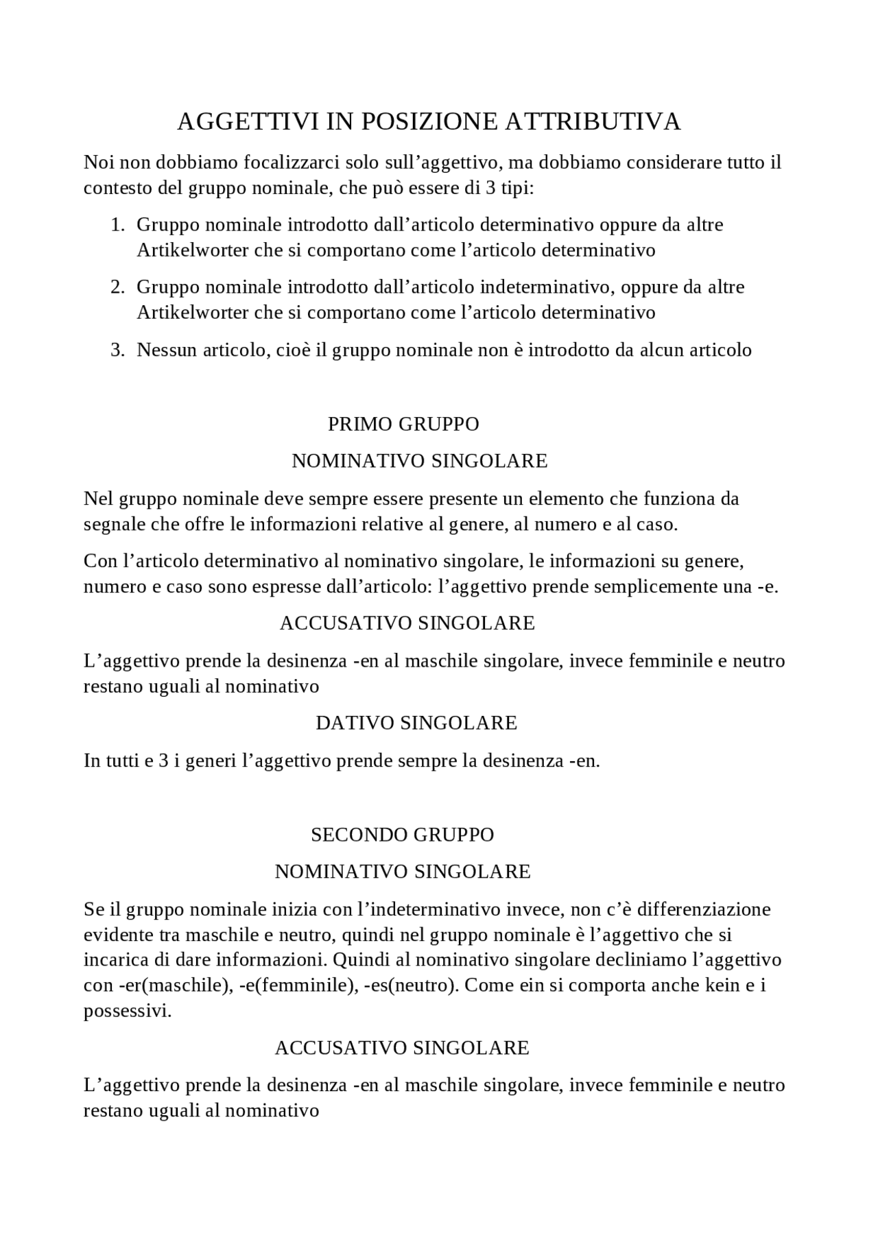 Appunti Di Tedesco Grammatica Appunti Di Lingua Tedesca Docsity